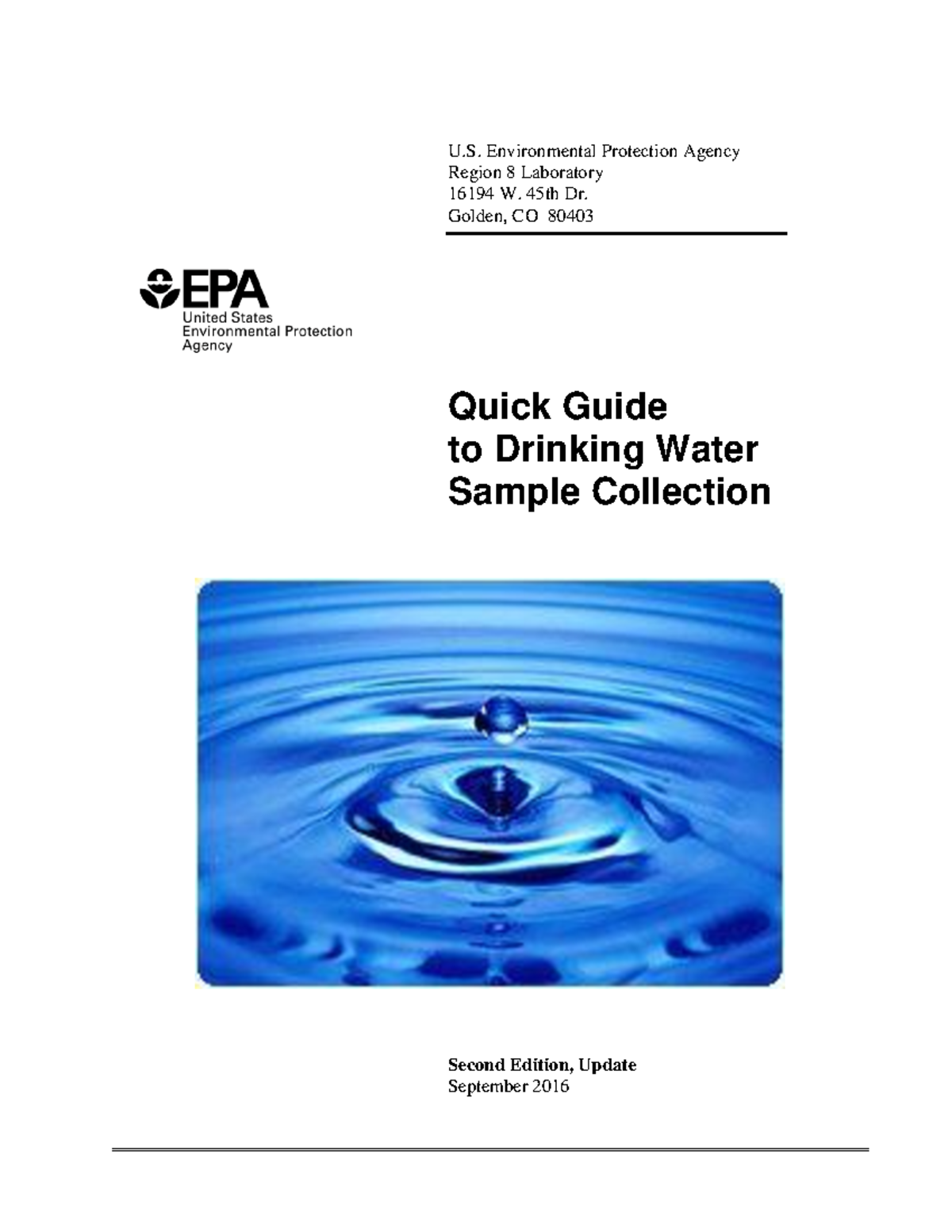 Quick guide drinking water sample collection 2ed update 508 - U ...