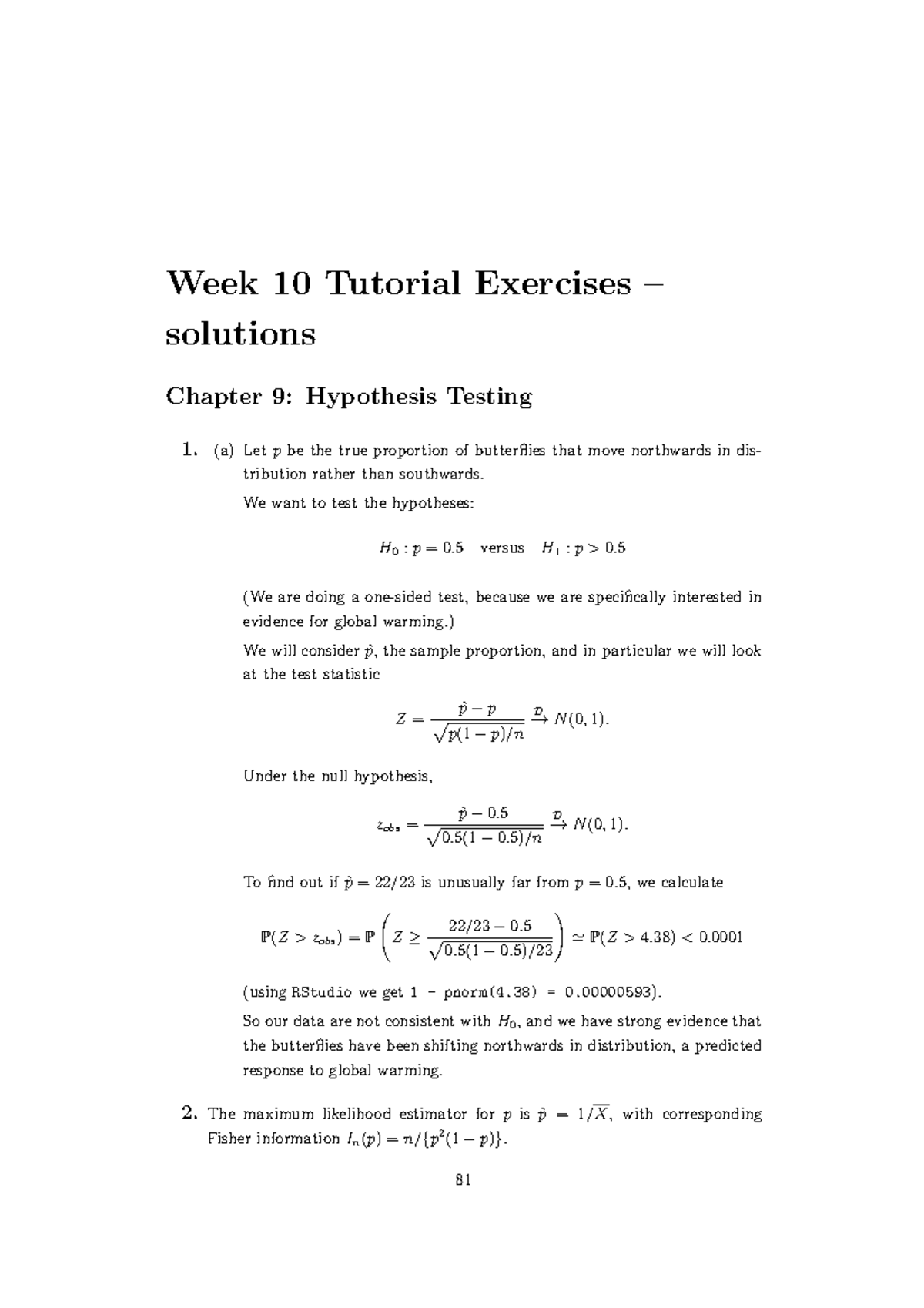 Week 10 tutorial solutions - Week 10 Tutorial Exercises – solutions ...