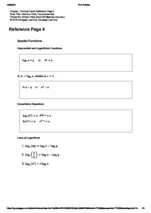 3 - Formula sheet - MTH 265 - Studocu