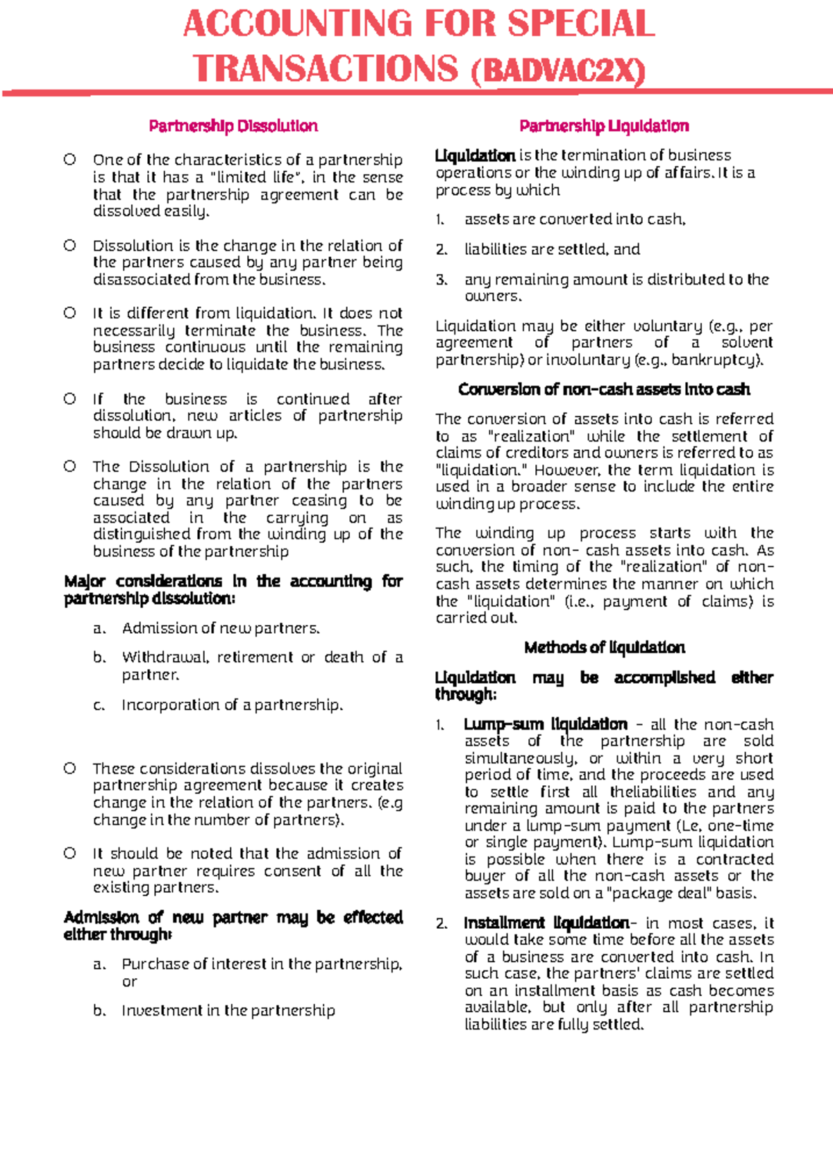 Theory ast - ACCOUNTING SPECIAL TRANSACTION - ACCOUNTING FOR SPECIAL ...