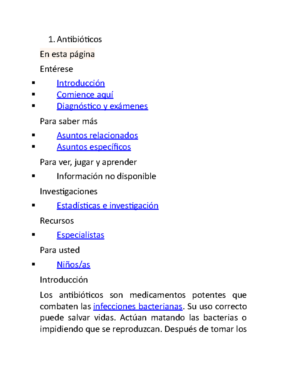 Antibióticos - JJBBB - 1óticos En esta página Entérese Introducción ...