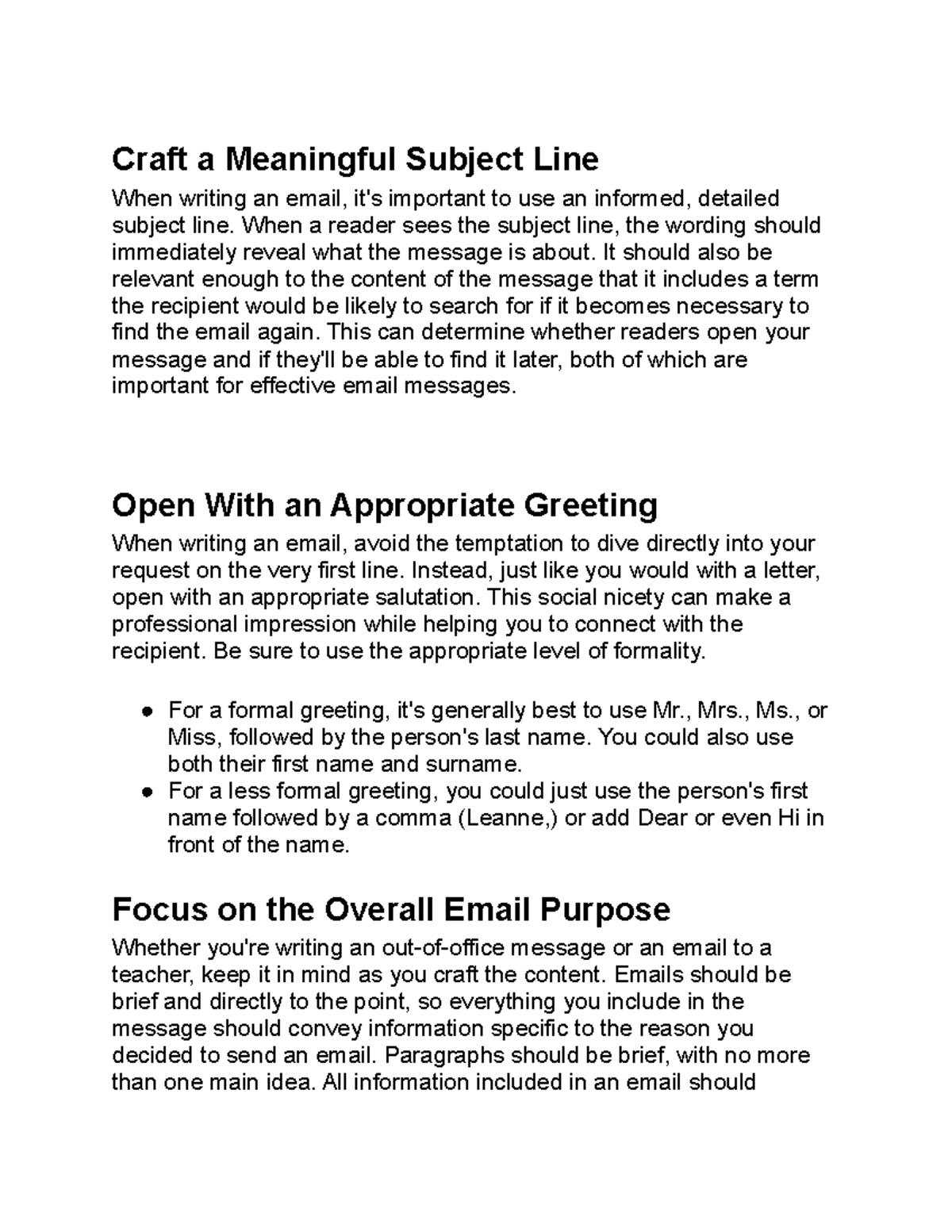 Craft a Meaningful Subject Line - When a reader sees the subject line ...