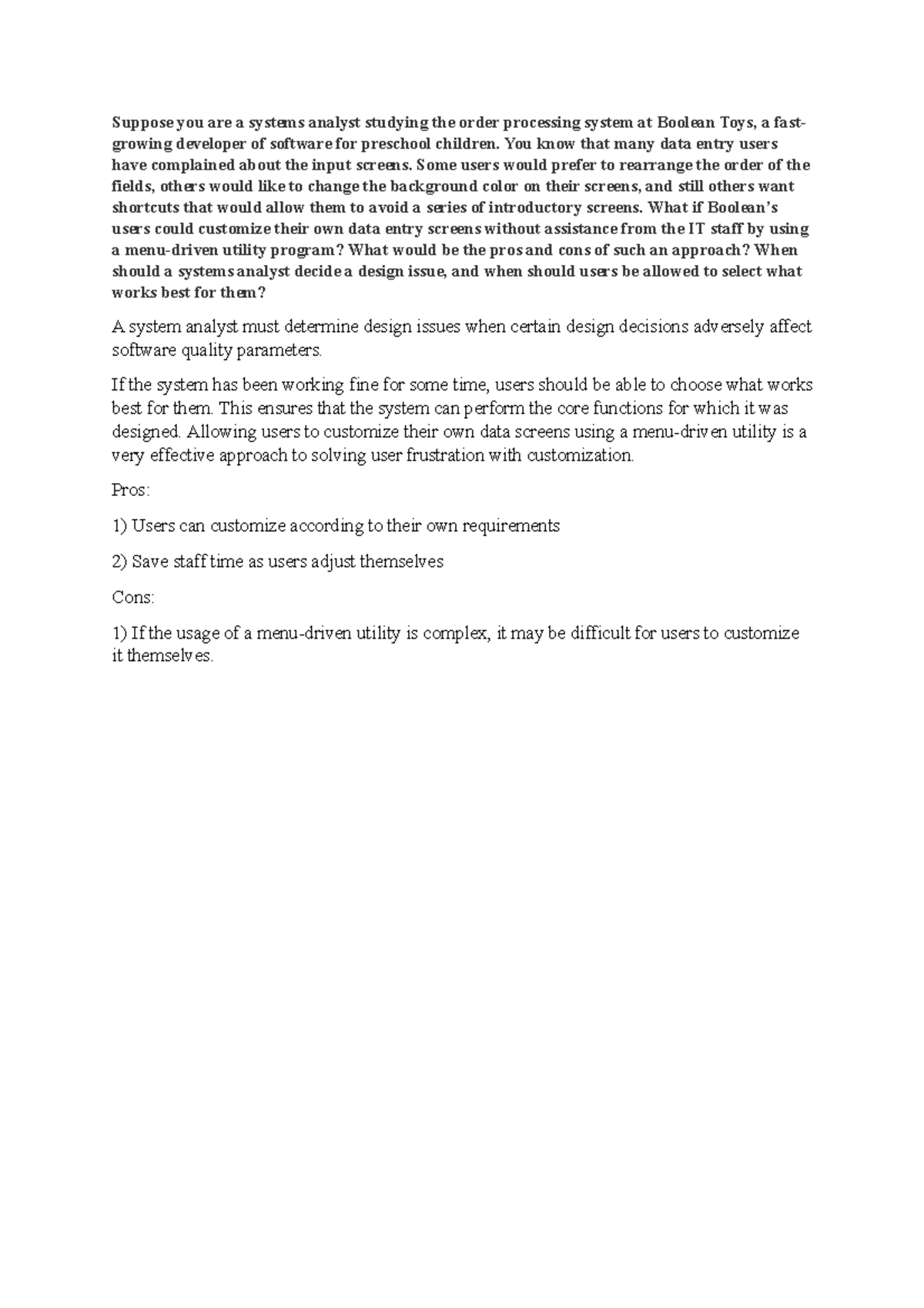 Caseinpoint 1-2 Trambadia - Suppose you are a systems analyst studying the order processing ...