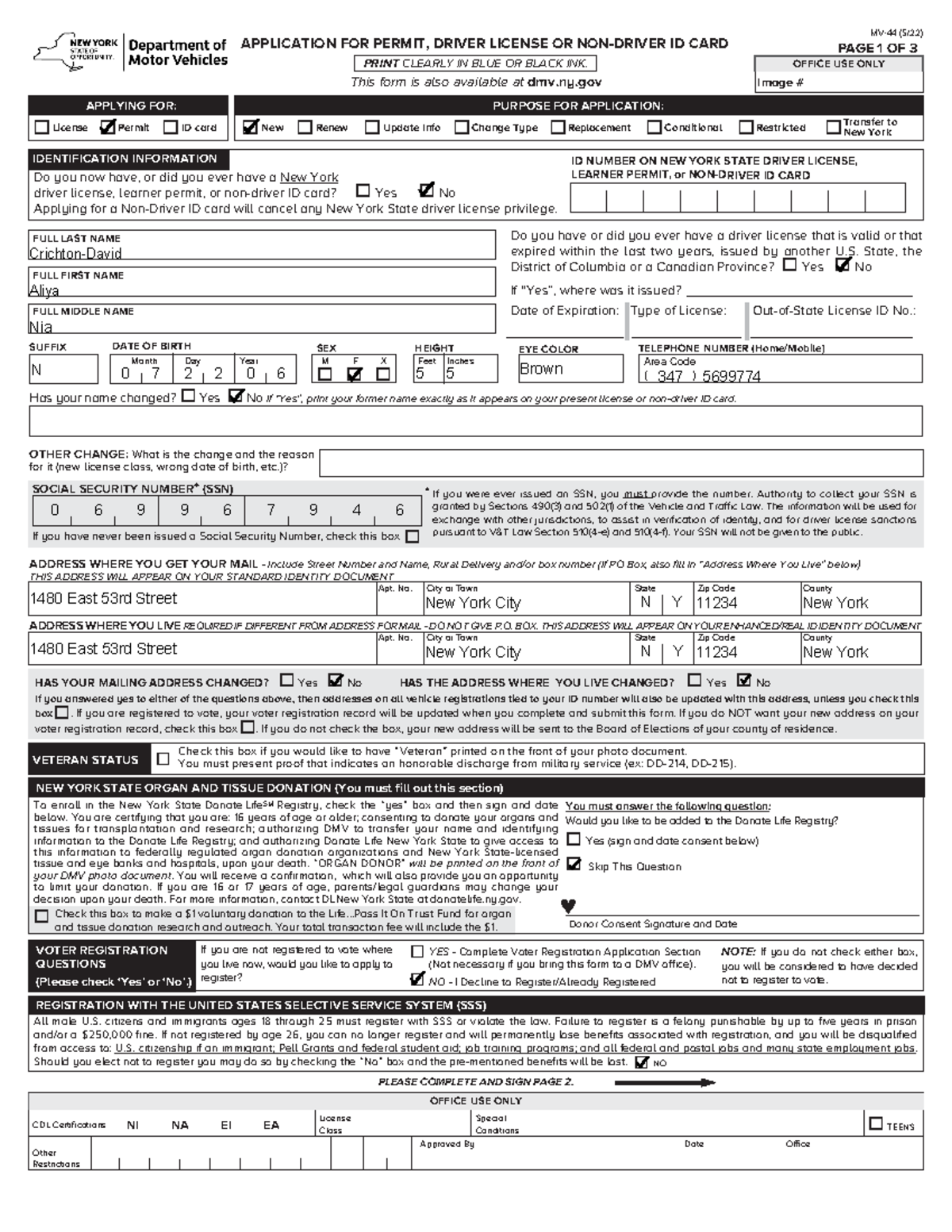 Mv 44 form - Iuytty - • • • • • MV-44 (5/22) APPLICATION FOR PERMIT ...
