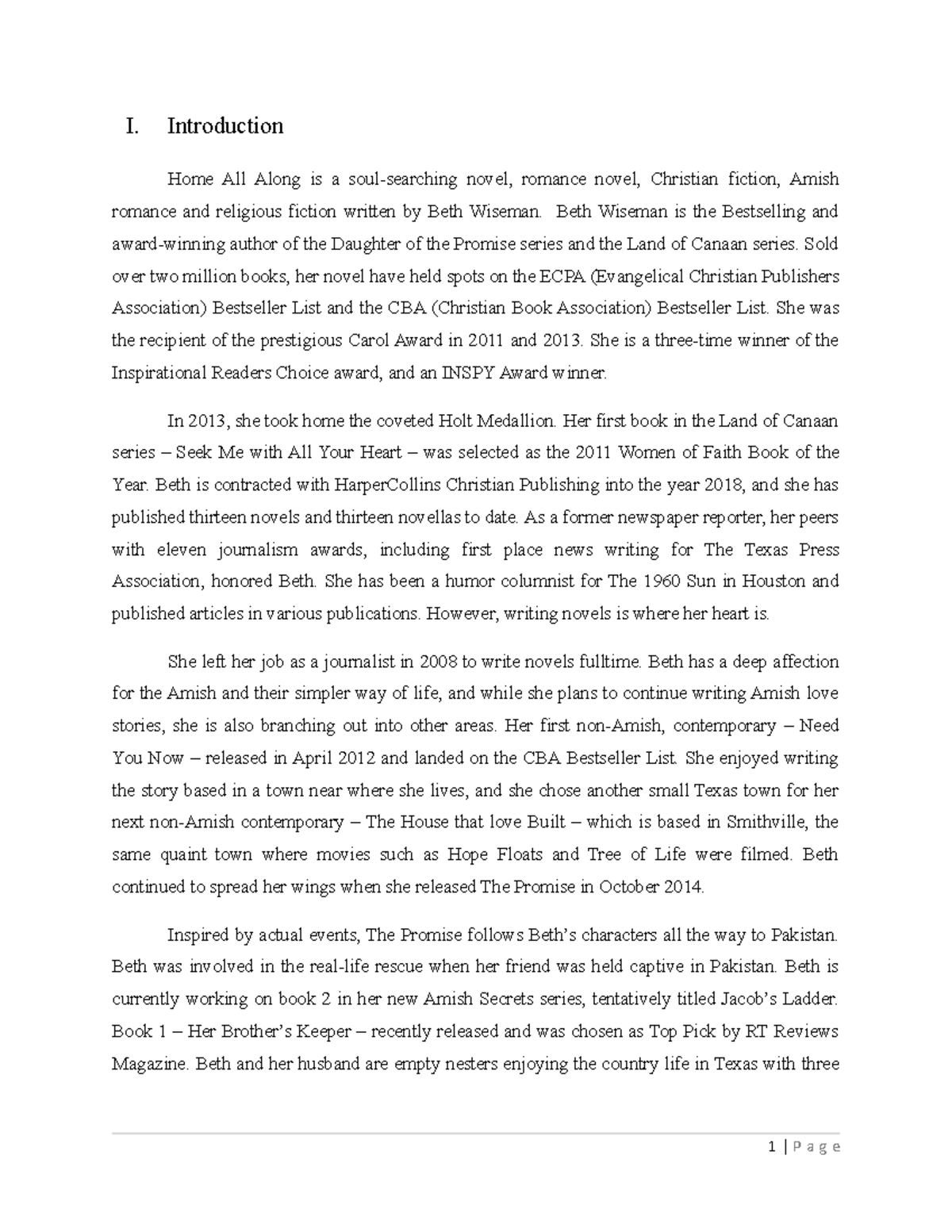 Introduction - Home all along - I. Introduction Home All Along is a ...