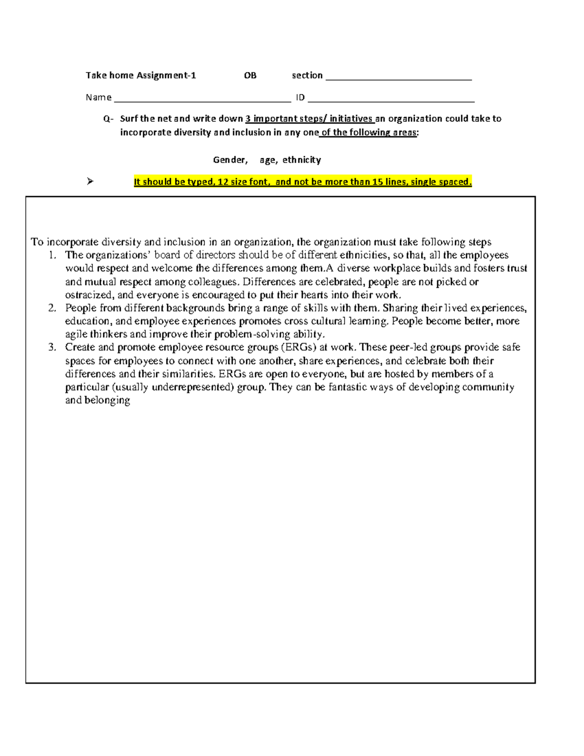 Ob javeria 70082980-1 - basic - Take home Assignment-1 OB section ...
