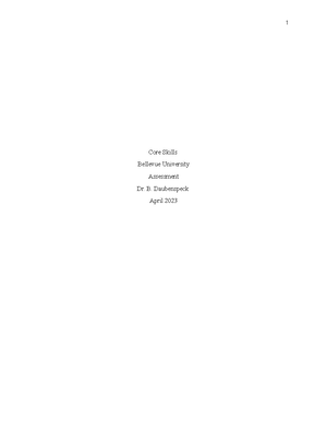 Career Assessment - paper - Career Assessment Bellevue University ...