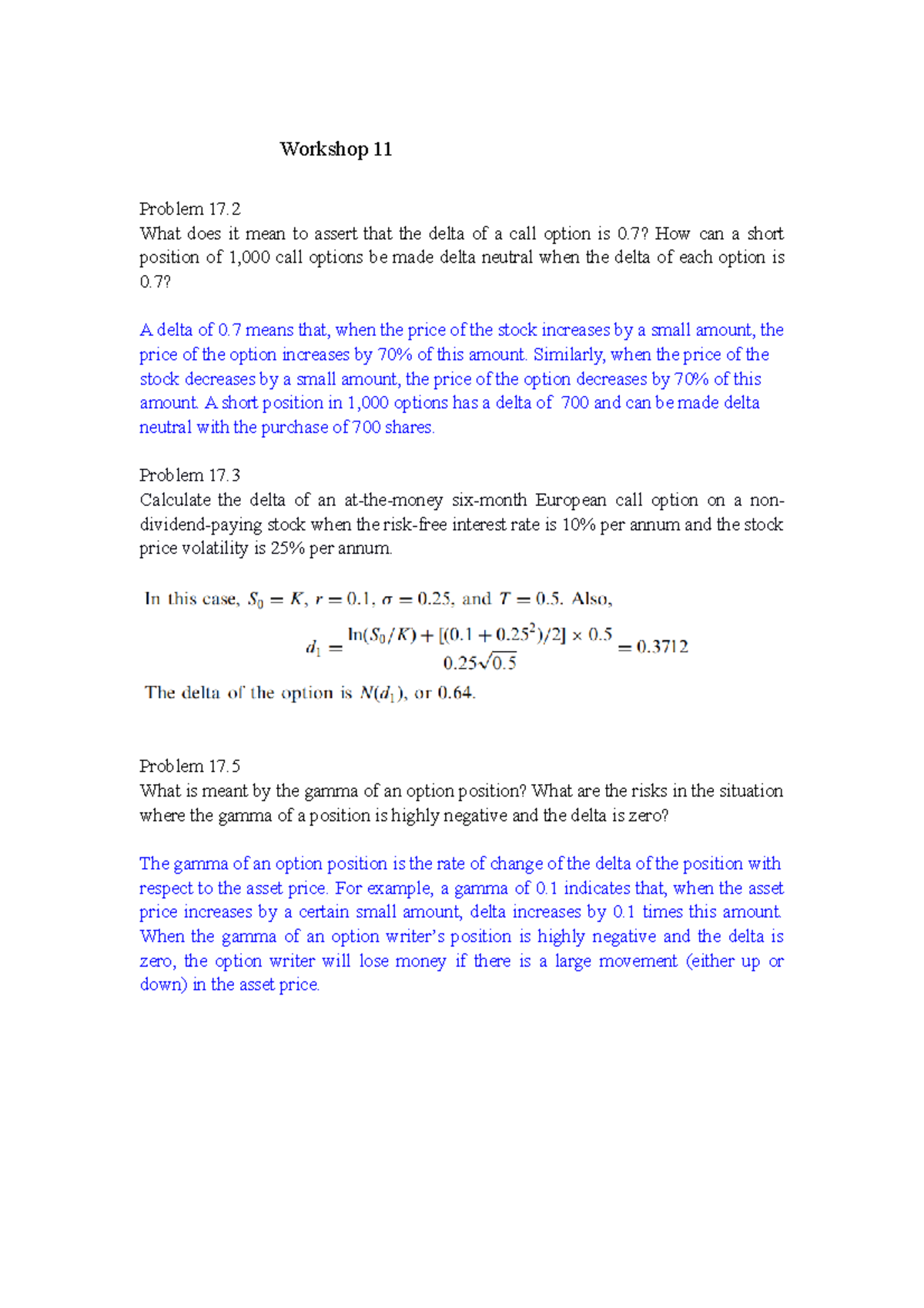Workshop 11 - tutorial questions - Workshop 11 Problem 17. What does it ...