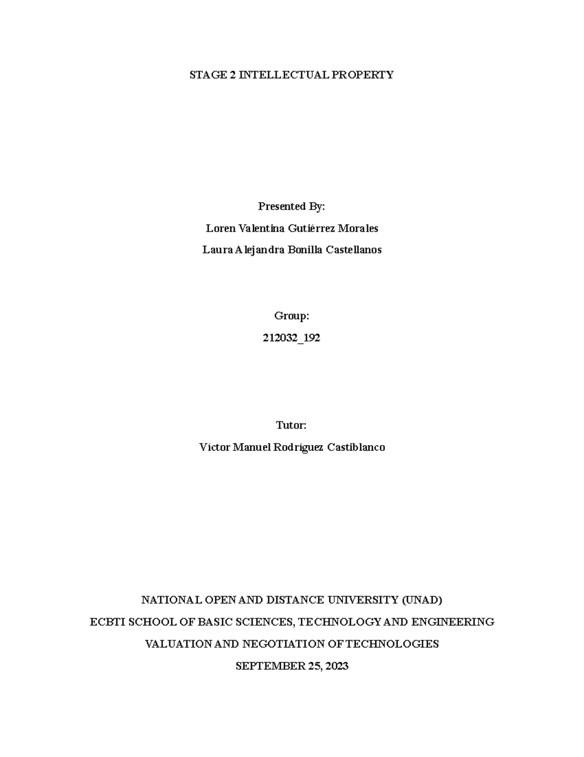 Stage 2 Intellectual Property - STAGE 2 INTELLECTUAL PROPERTY Presented ...