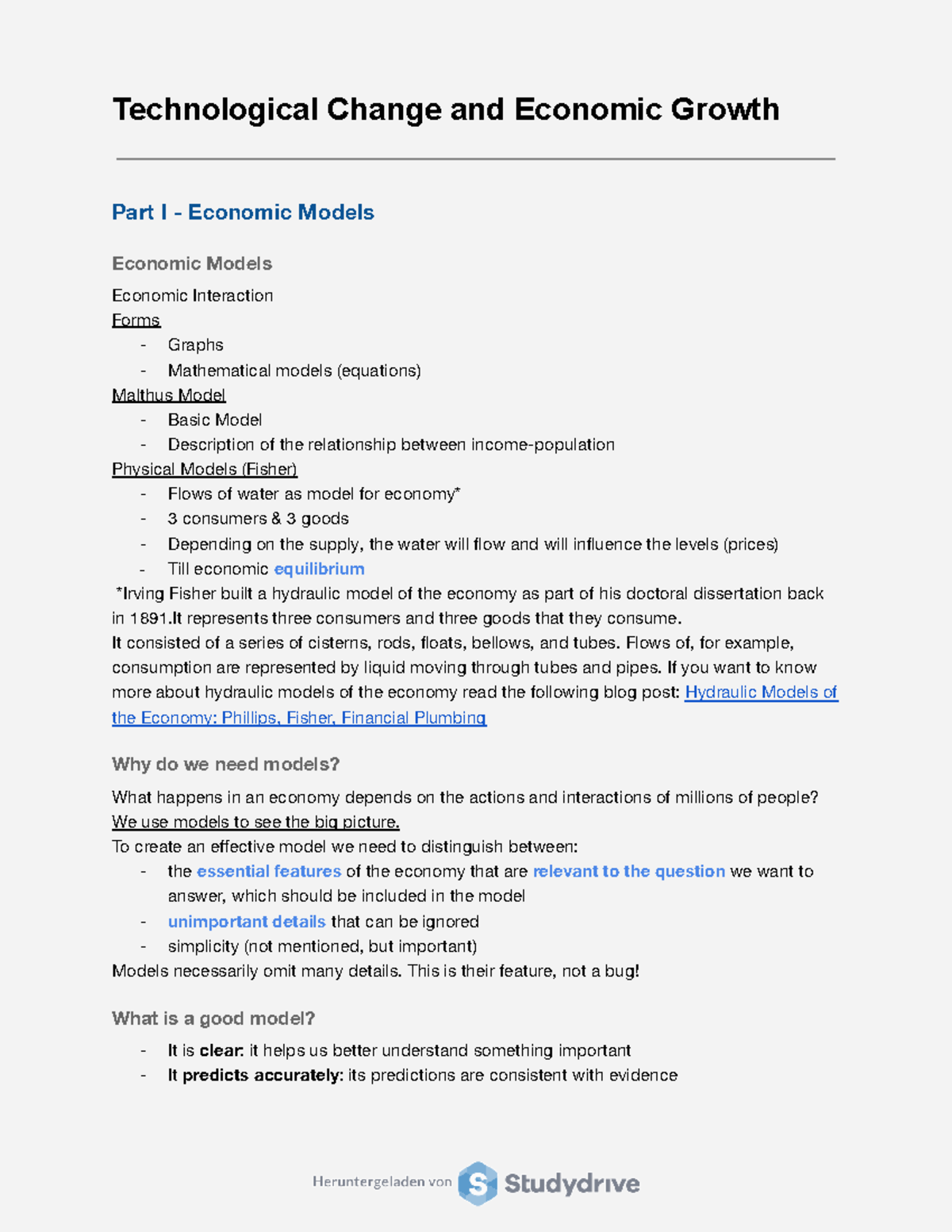 Lecture II - Technological Change and Economic Growth - Technological ...