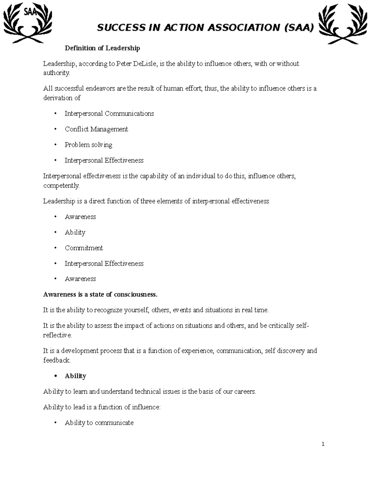 New Leadership addis - Definition of Leadership Leadership, according ...