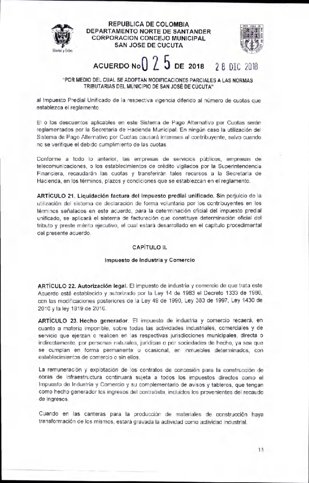 22978 acuerdo-025-diciembre-282018-13-29 - .~. libertad y Orden ...