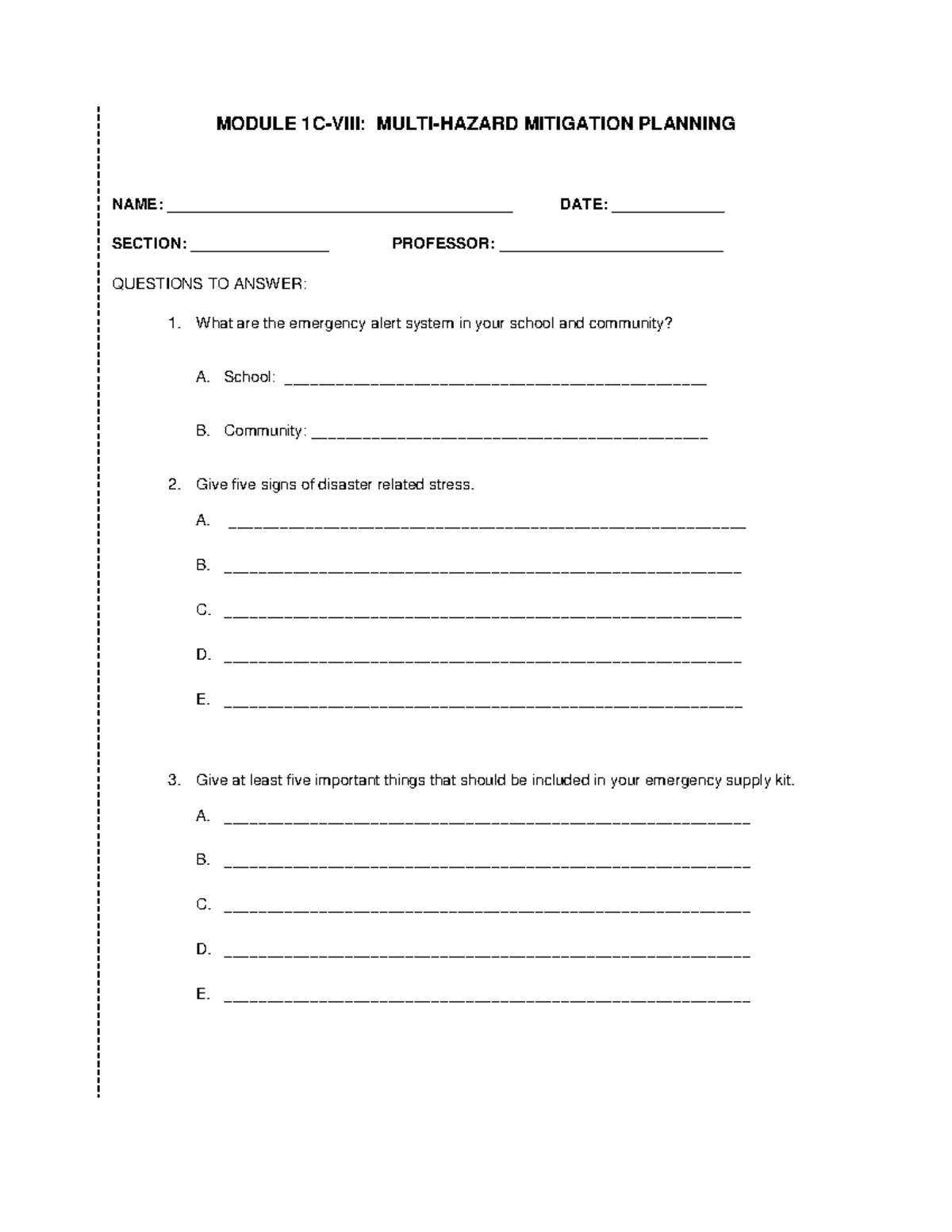 Assignment Muti-hazzard - MODULE 1C-VIII: MULTI-HAZARD MITIGATION ...
