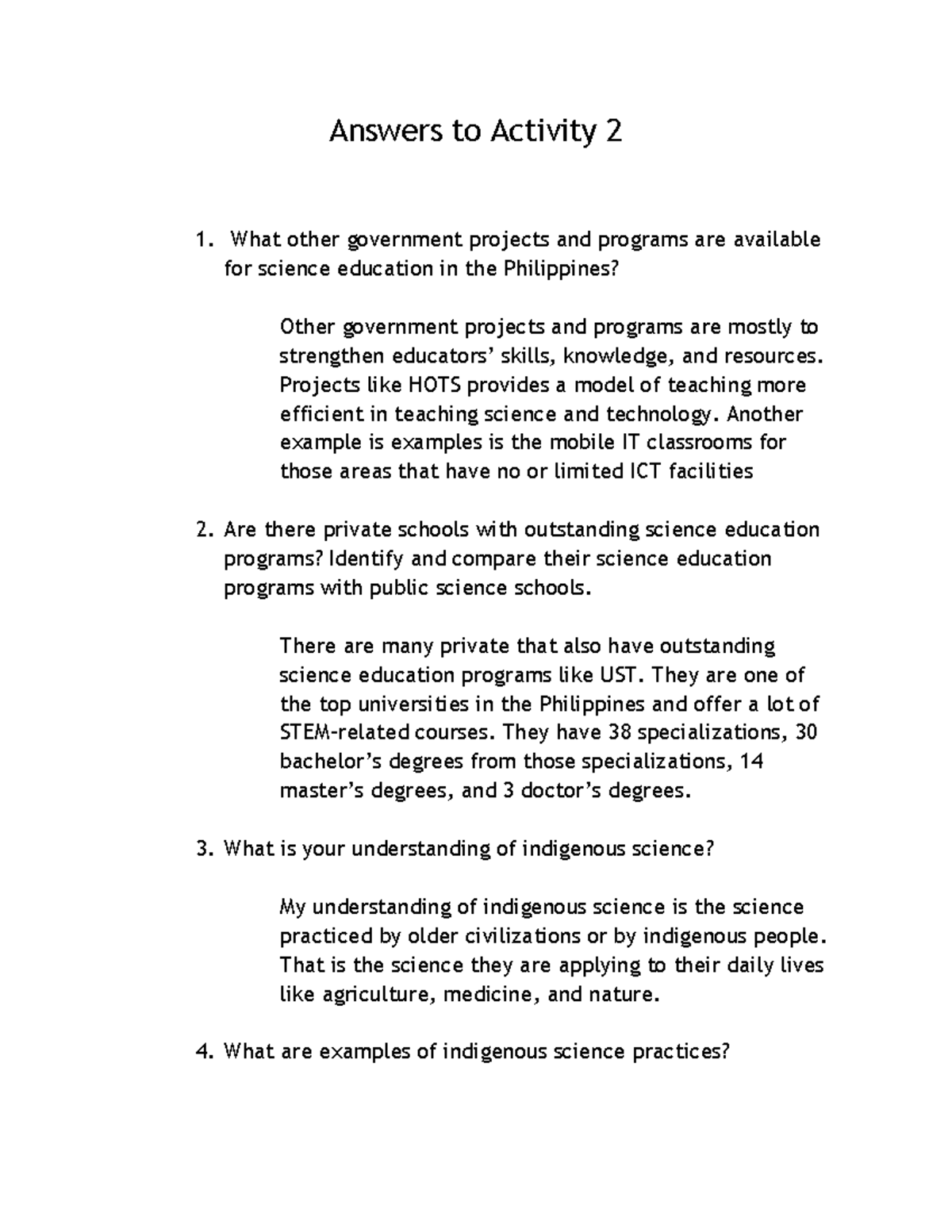 Activity#2STS Leonora - Answers to Activity 2 What other government ...