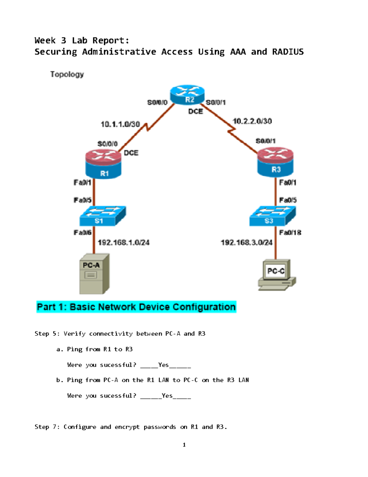 Documents-W3 Lab key - network security - Week 3 Lab Report: Securing ...