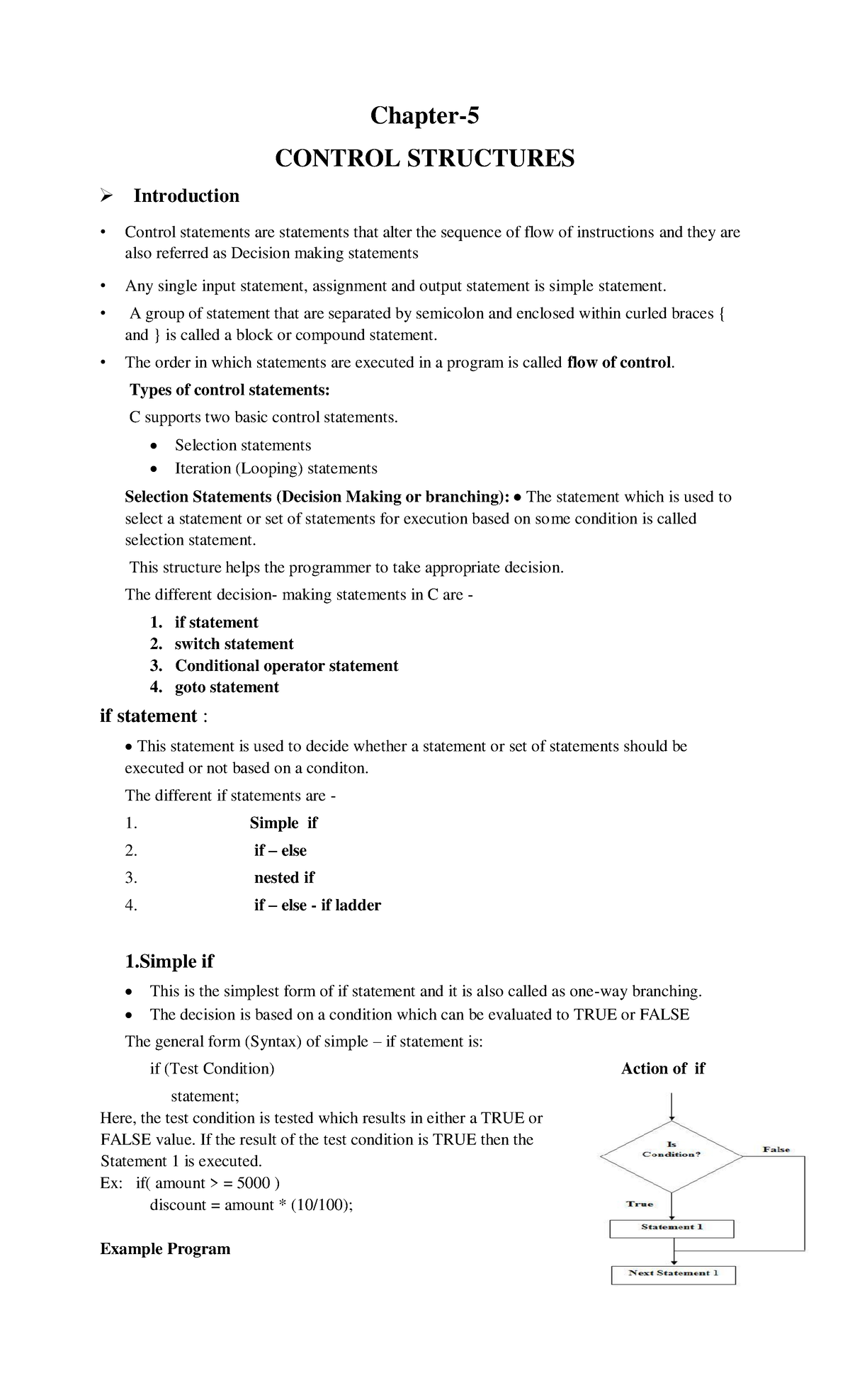 Decision making - A group of statement that are separated by semicolon ...
