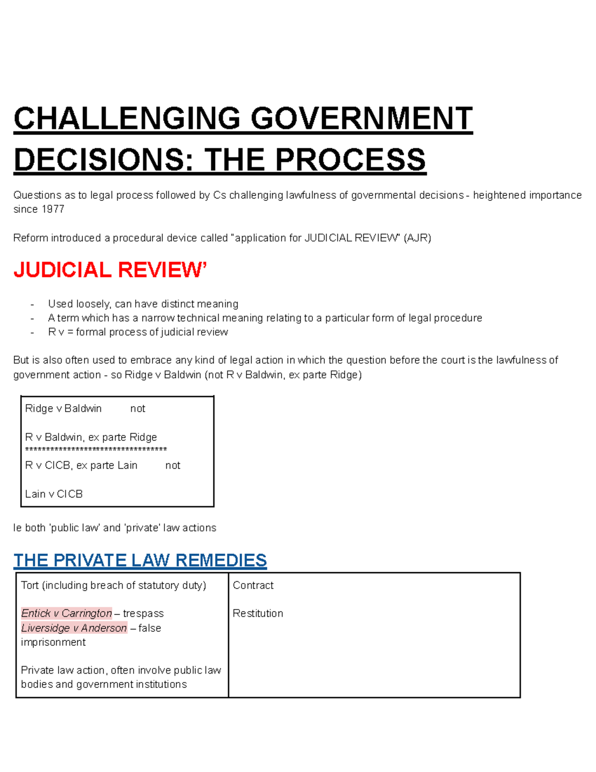 Challenging Government Decisions THE Process - CHALLENGING GOVERNMENT ...