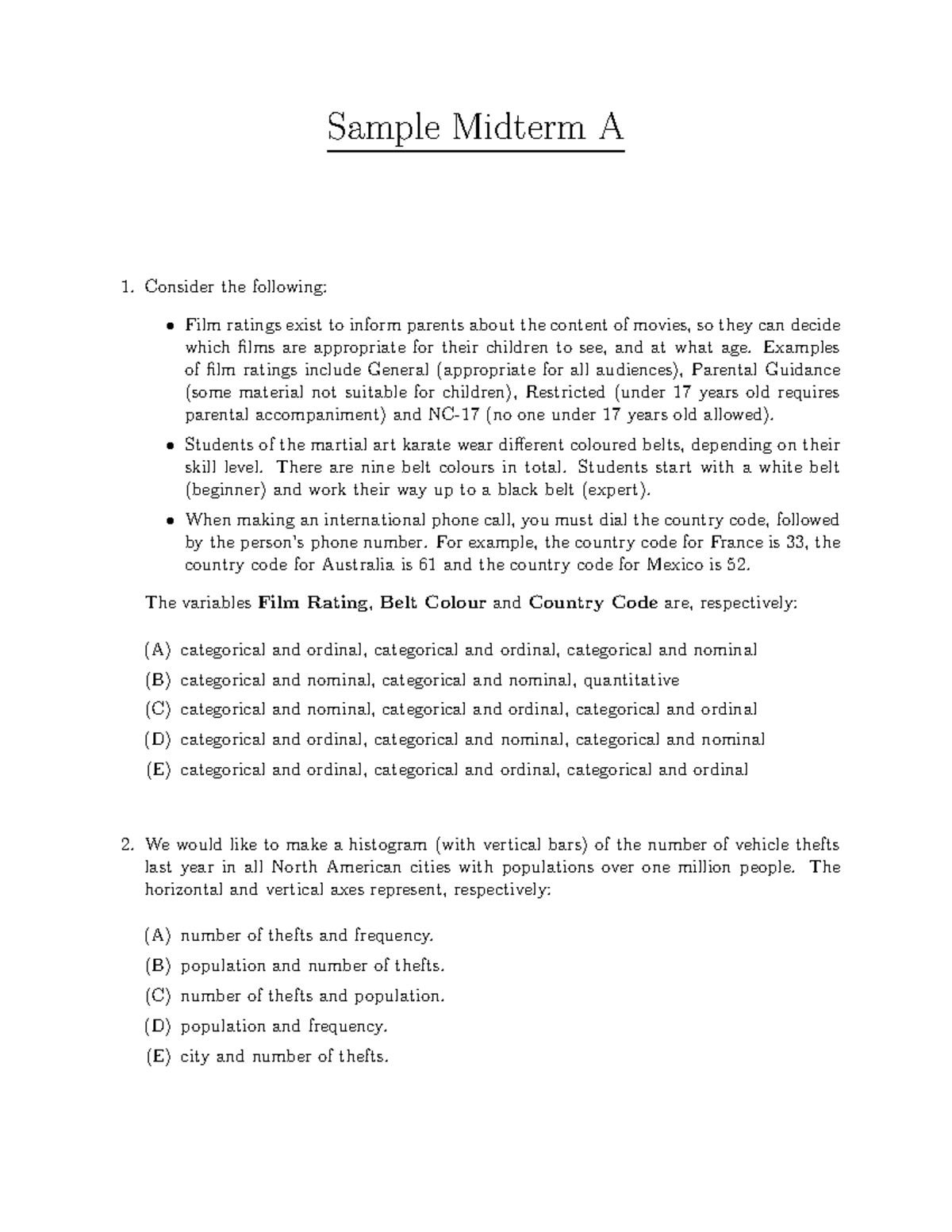 Practice Midterms - Sample Midterm A Consider the following: Film ...