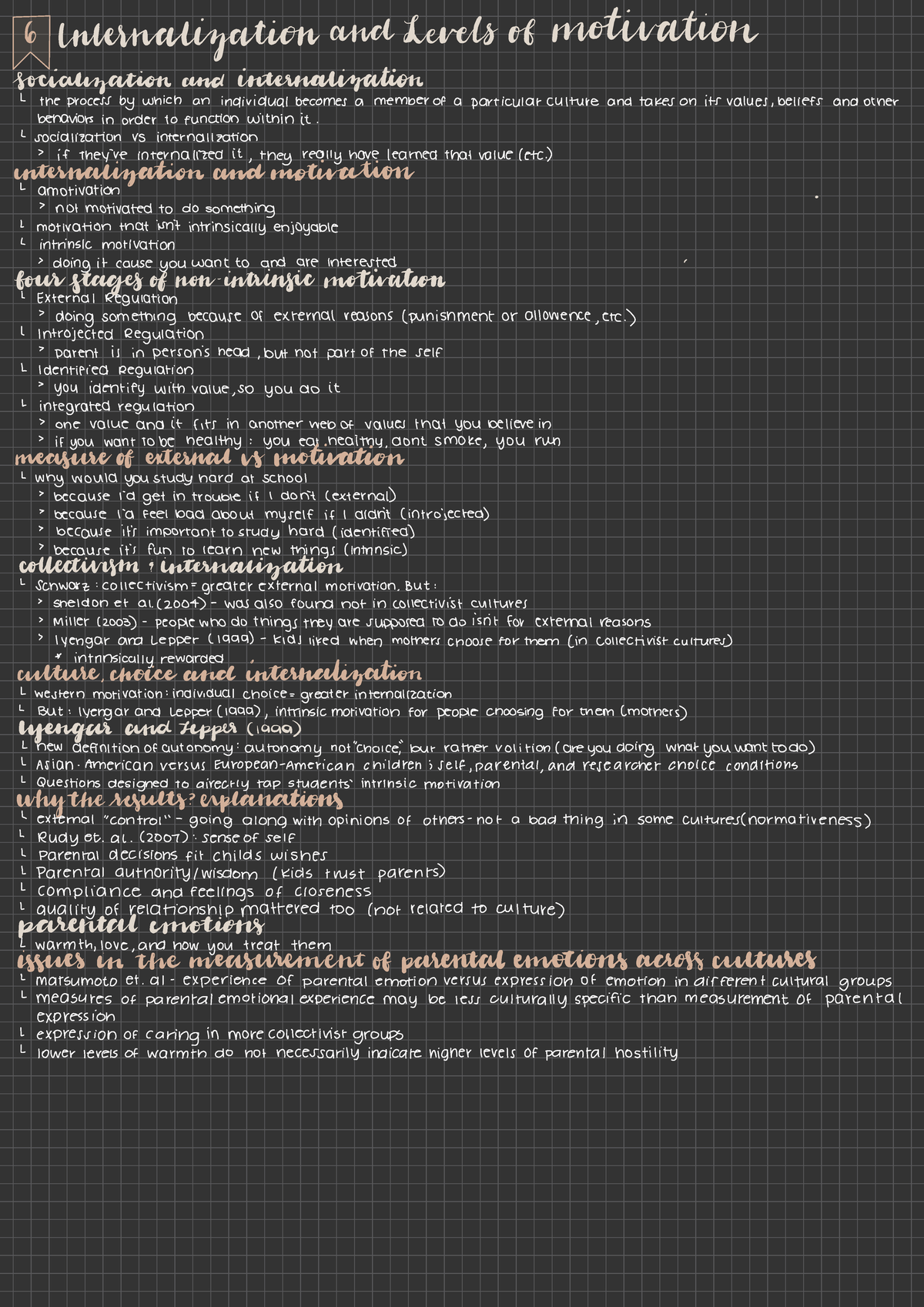 Internalization and Levels of Motivation - 6 Internalization and Revels ...