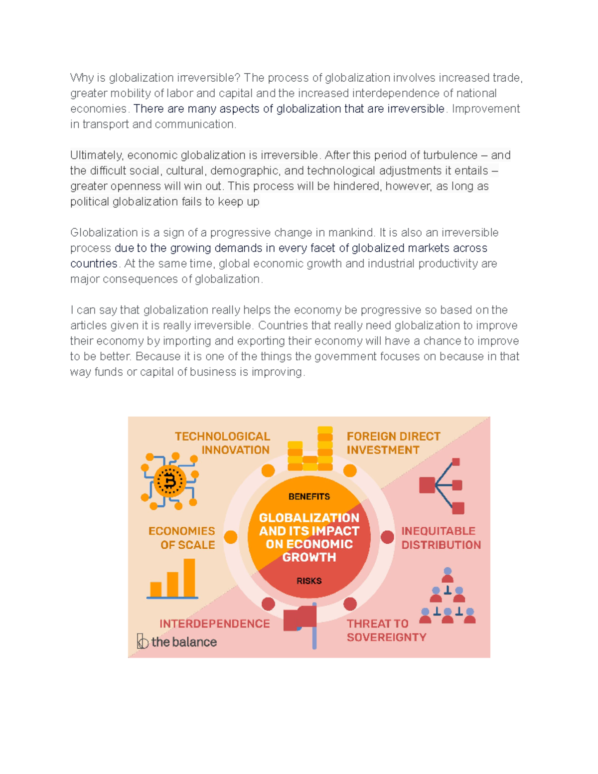 Sales Assignment 2 - Why is globalization irreversible? The process of ...