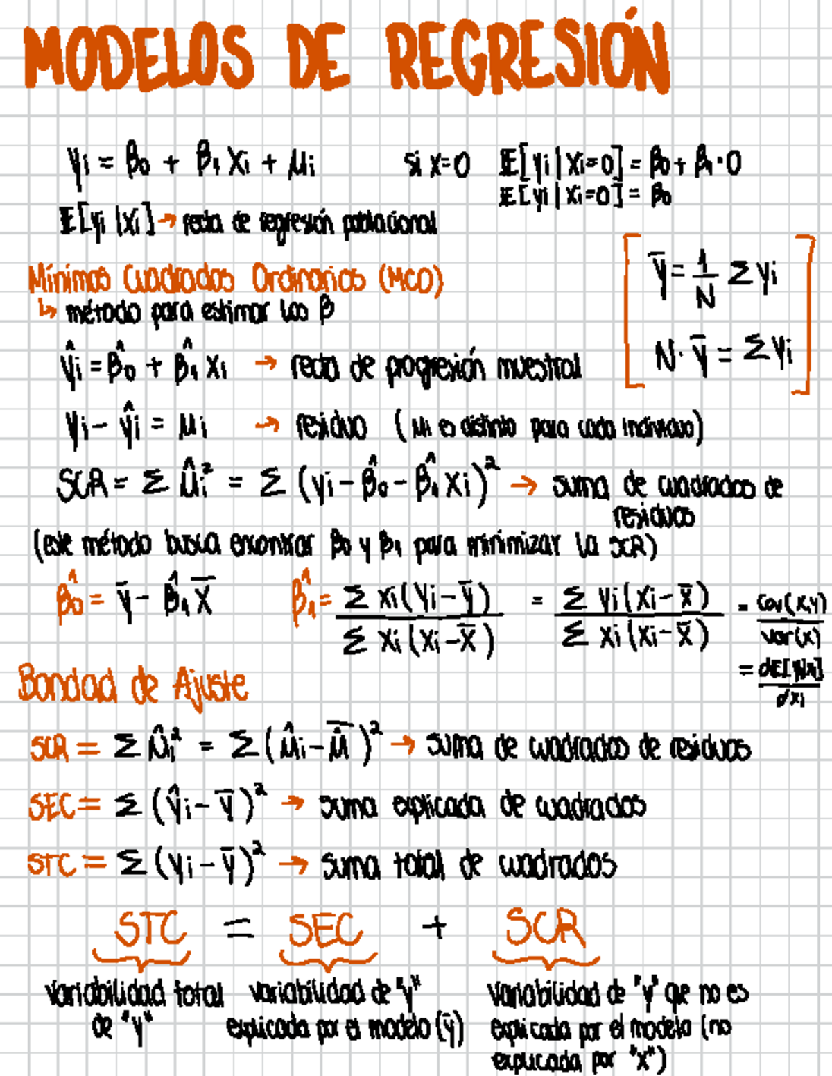 Formulas Econometria - Resumen Econometría - MODELOS DE REGRESION Yi ...