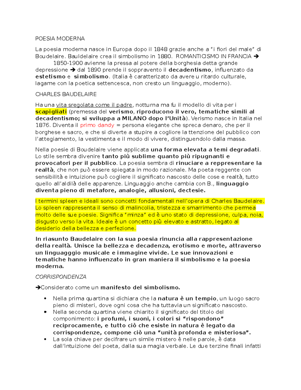 Poesia Moderna - POESIA MODERNA La poesia moderna nasce in Europa dopo ...