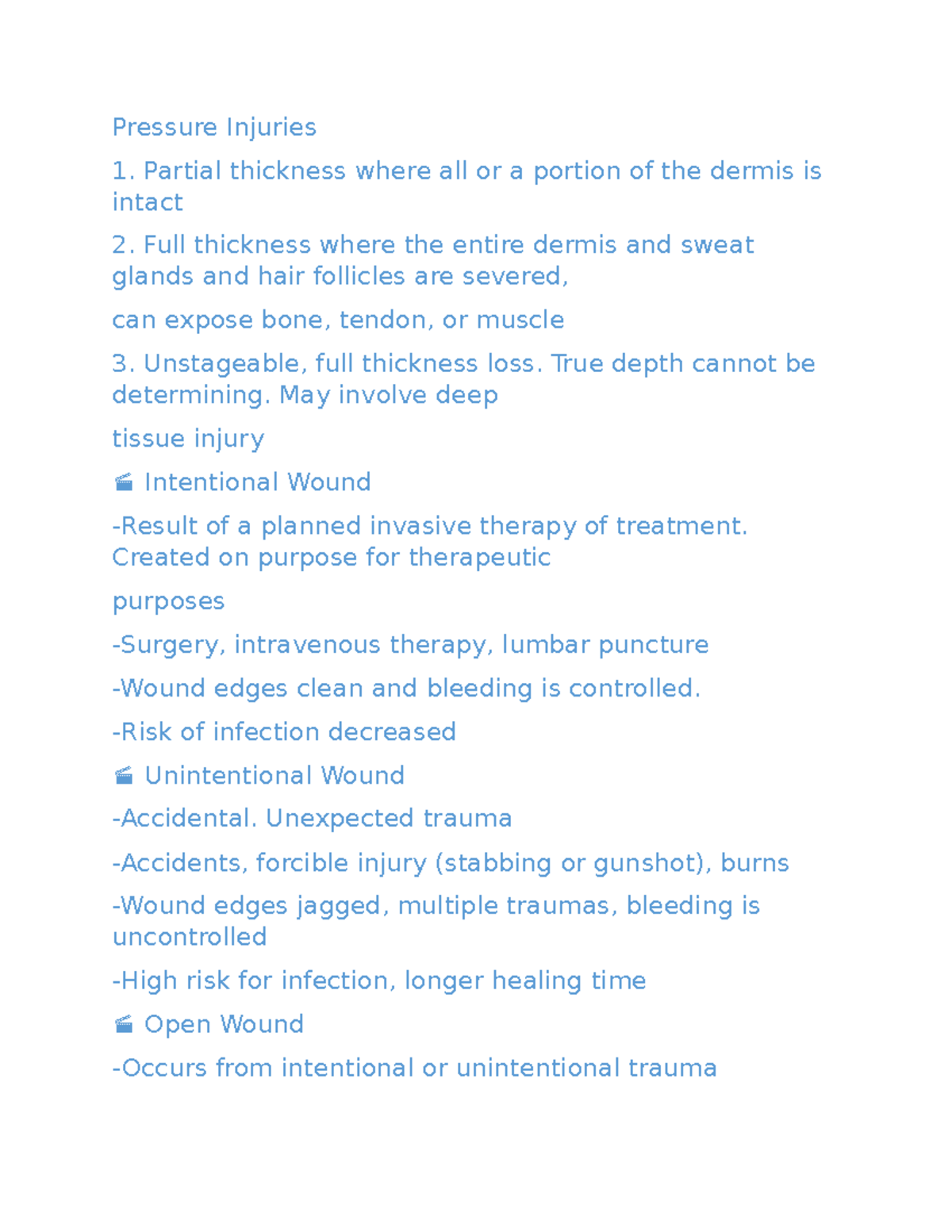 Wound Care Part 2 - Pressure Injuries Partial thickness where all or a ...