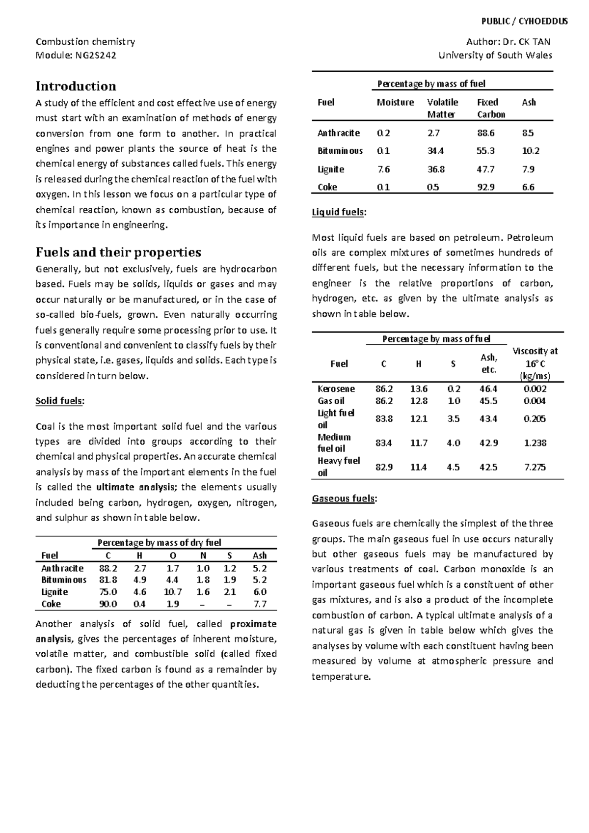 Combustion chemistry (blank) - Combustion chemistry Author: Dr. CK TAN ...