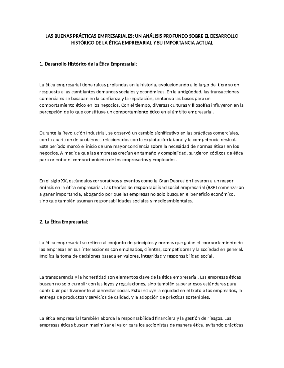 Buenas Prácticas Empresariales - LAS BUENAS PRÁCTICAS EMPRESARIALES: UN ...