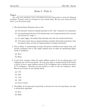 Exam 3 form c (1) copy (10) - Exam 3 - Form C Name: i You may use a ...