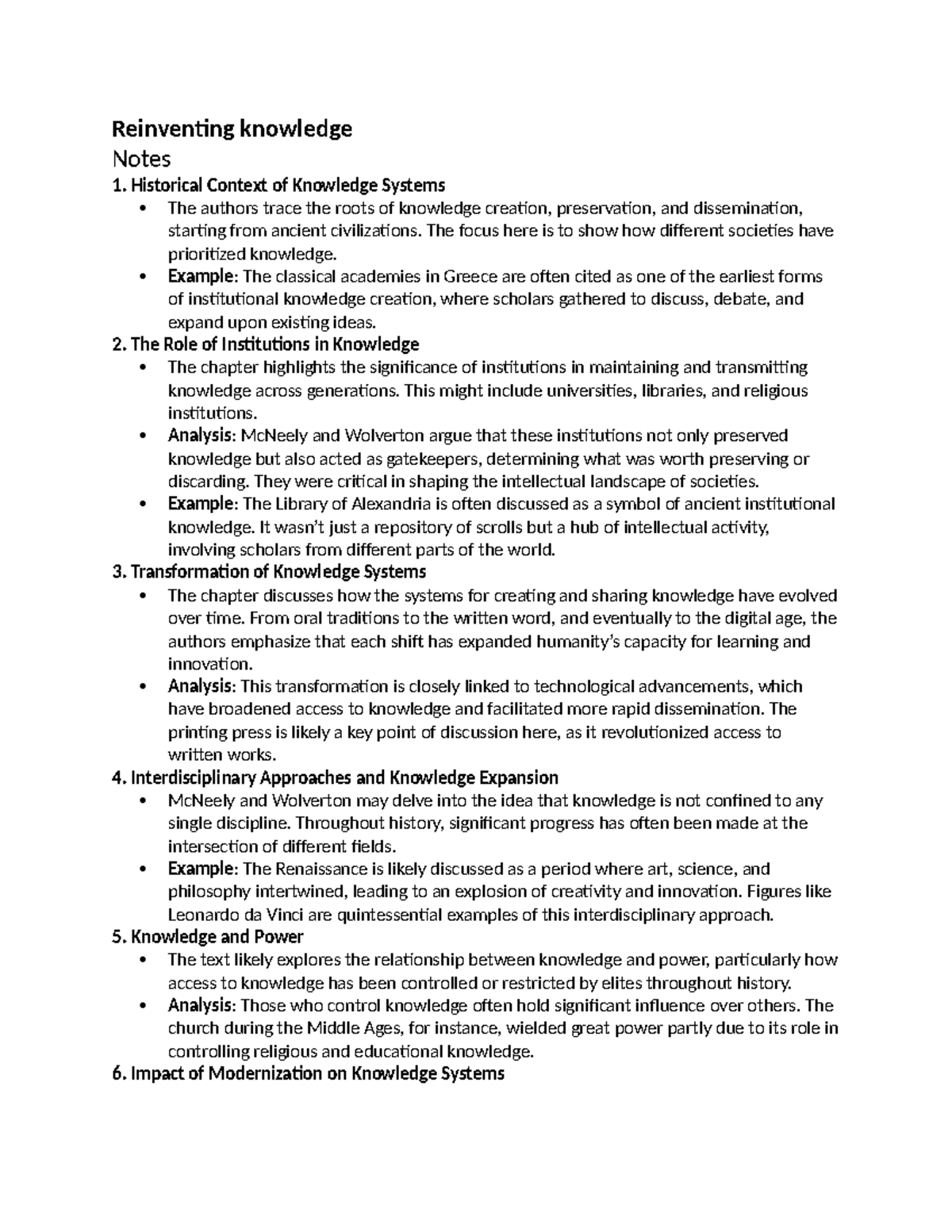 Week 3 reading notes - Reinventing knowledge Notes 1. Historical ...