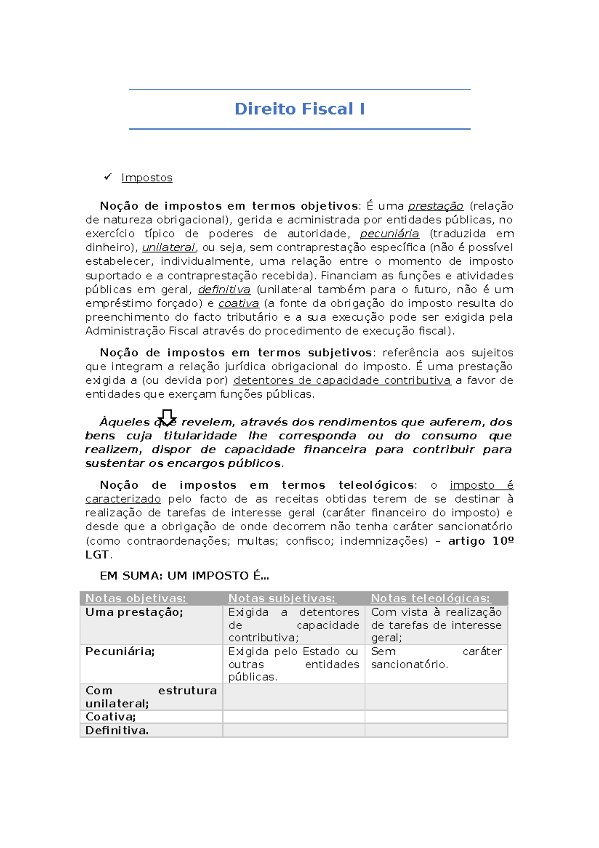 Direito Fiscal I - Sebenta do ano letivo 2019/2020 - Direito Fiscal I ...