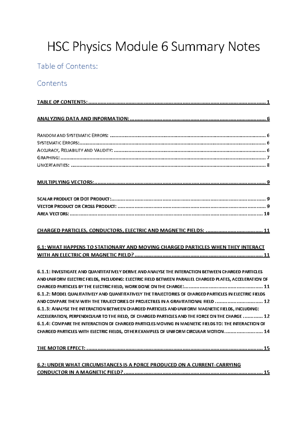 Notes on module 6 electromagnetism 644a5e350c668 - HSC Physics Module 6 ...