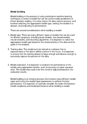 Training Data And Model Evaluation - Training Data Training data is a ...