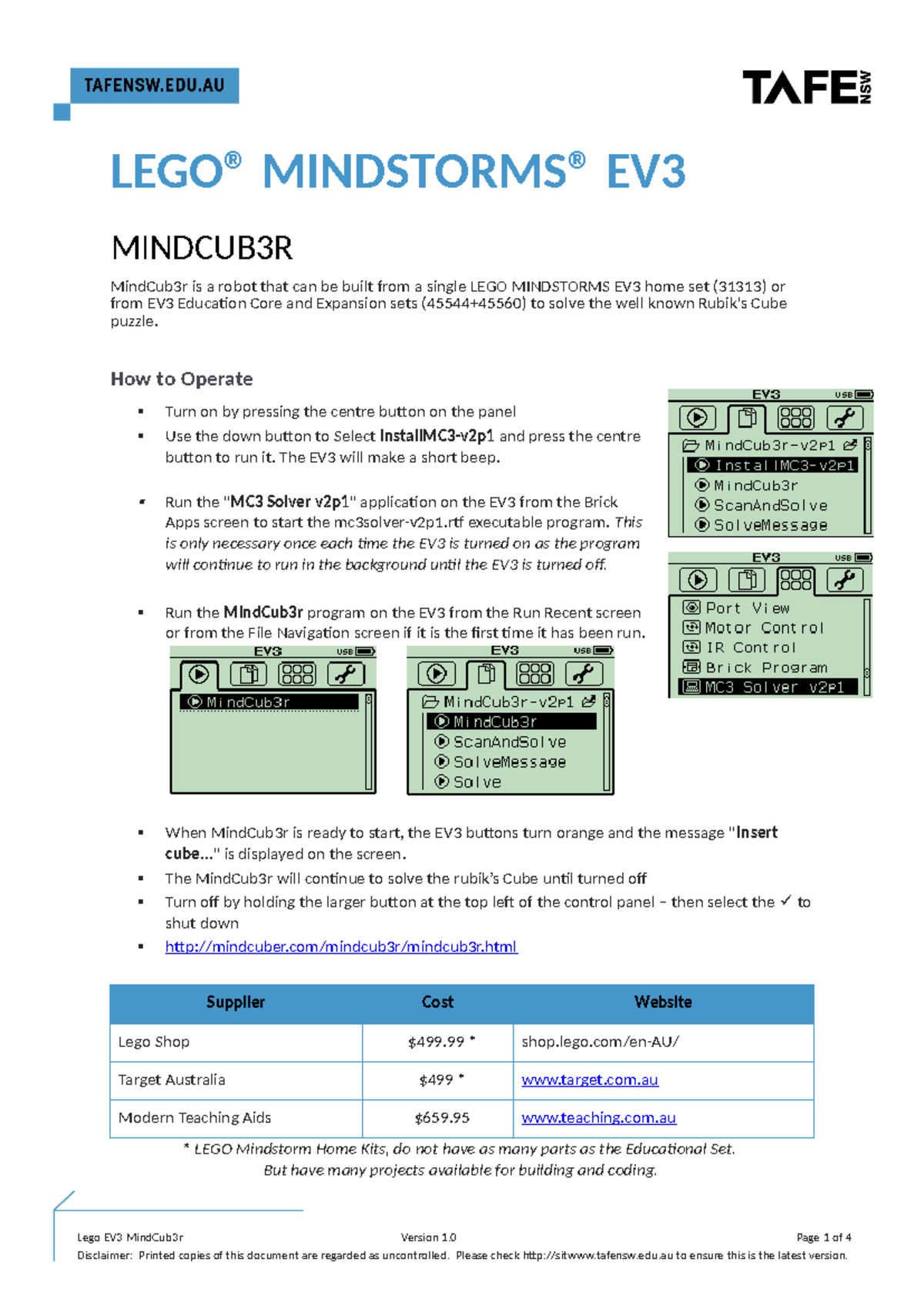 Mindcub 3r-lego-ev3 - Hgdsvh - LEGO® MINDSTORMS® EV MINDCUB3R MindCub3r ...