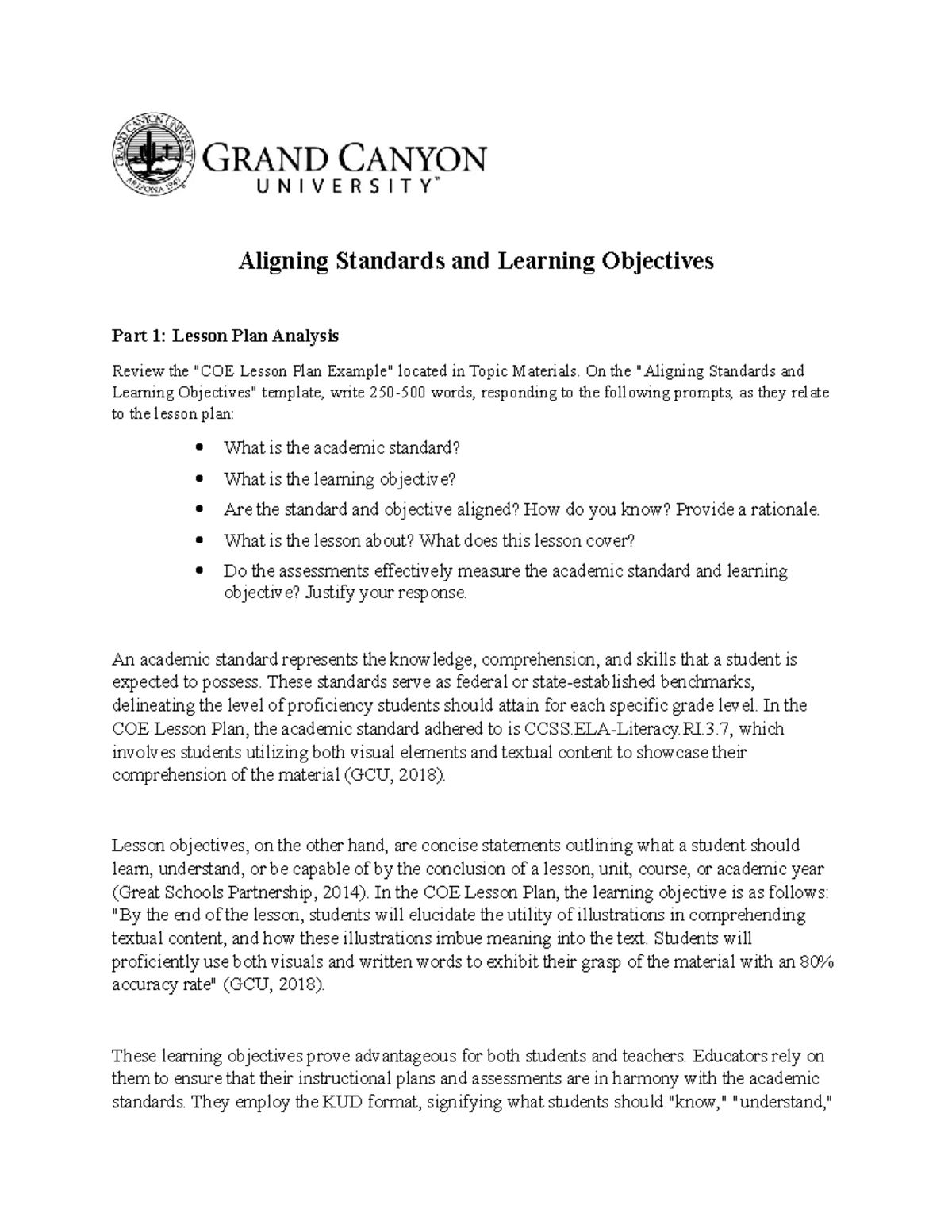 ELM-210-D-T2-Aligning Standards and Learning Objectives - Aligning ...