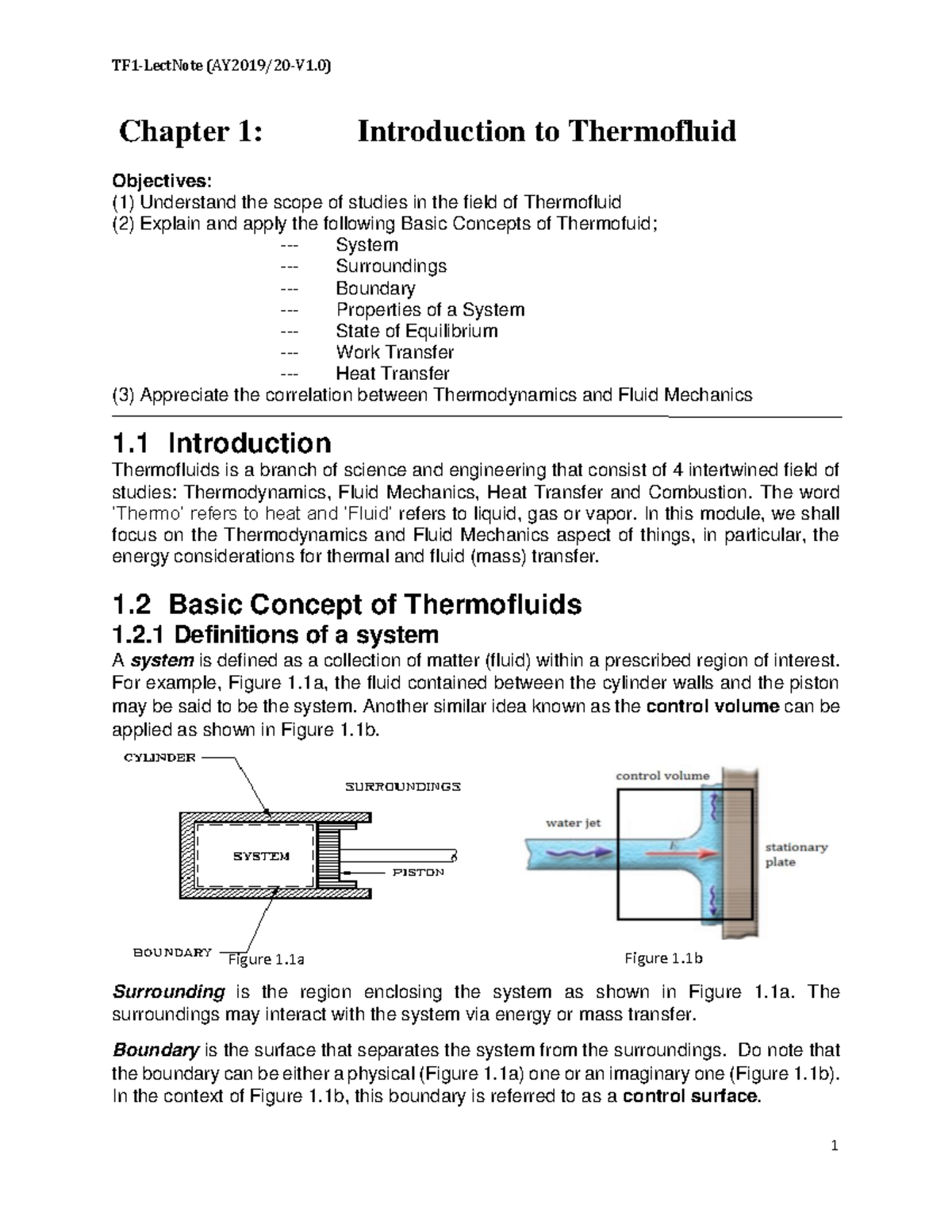 Thermofluids Notes - Chapter 1: Introduction to Thermofluid Objectives ...