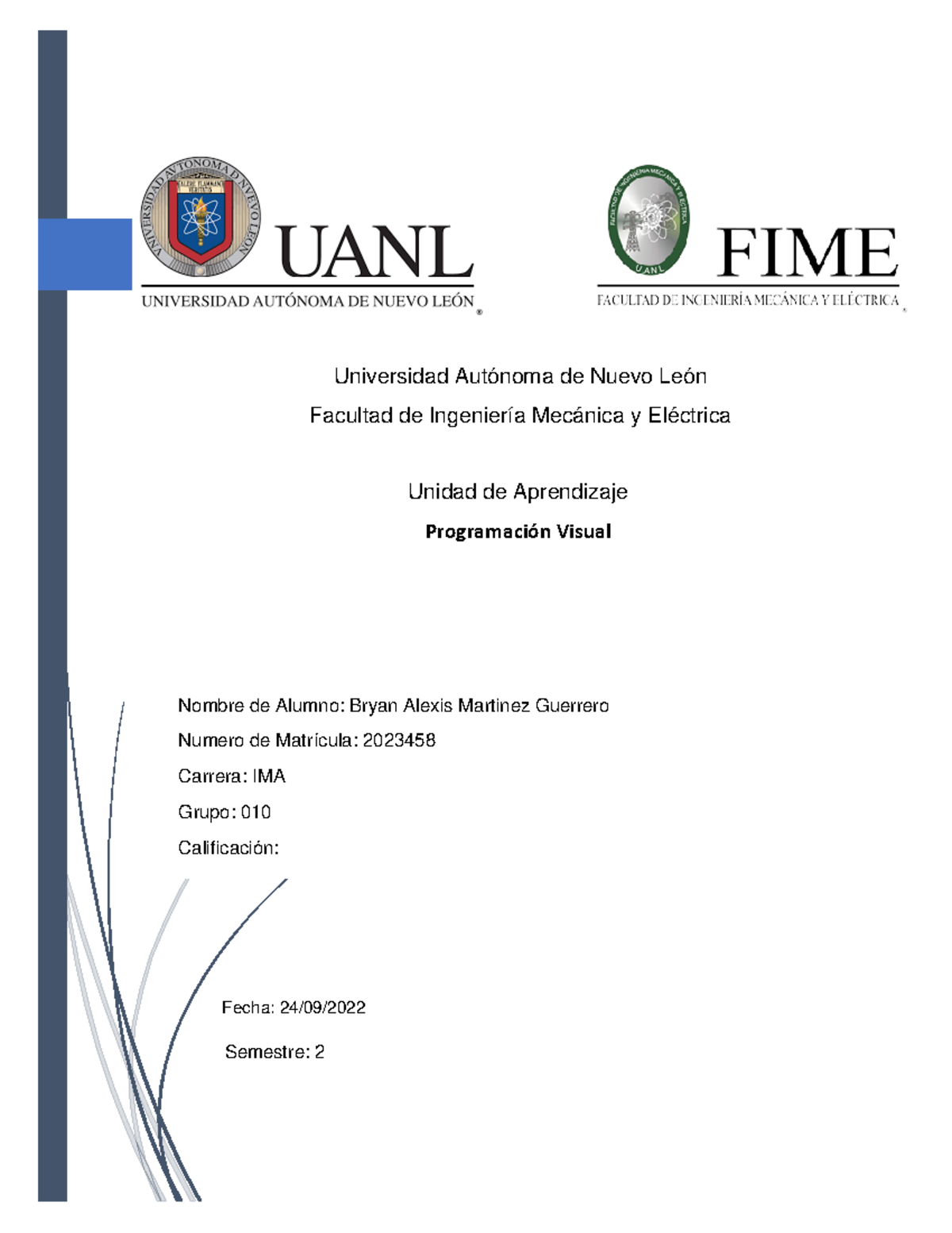 2023458 A3 Programacion Visual - Fecha: 24/09/ Universidad Autónoma de ...
