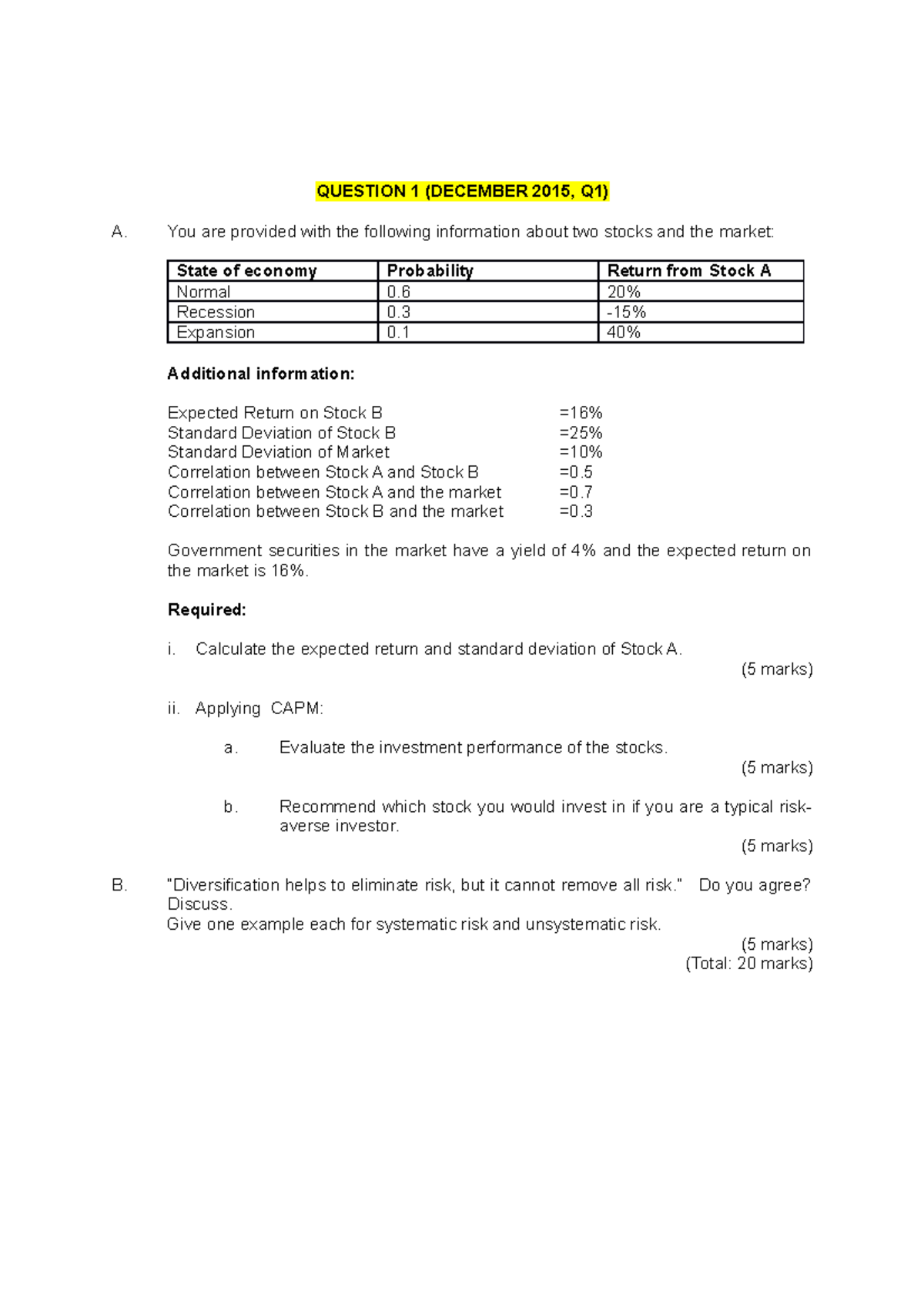 Chapter 2 - Transaction processing and ERP - QUESTION 1 (DECEMBER 2015, Q1) A. You are provided ...