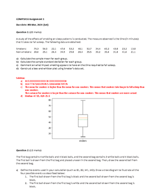 2024 Mid Term Quiz 2 Solution-1 - COMP1016 Mathematical Methods for ...