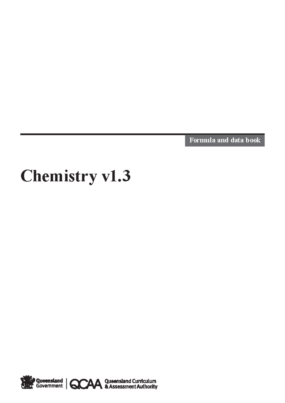 Snr chemistry 21 formula data book - Formula and data book Chemistry v1 ...