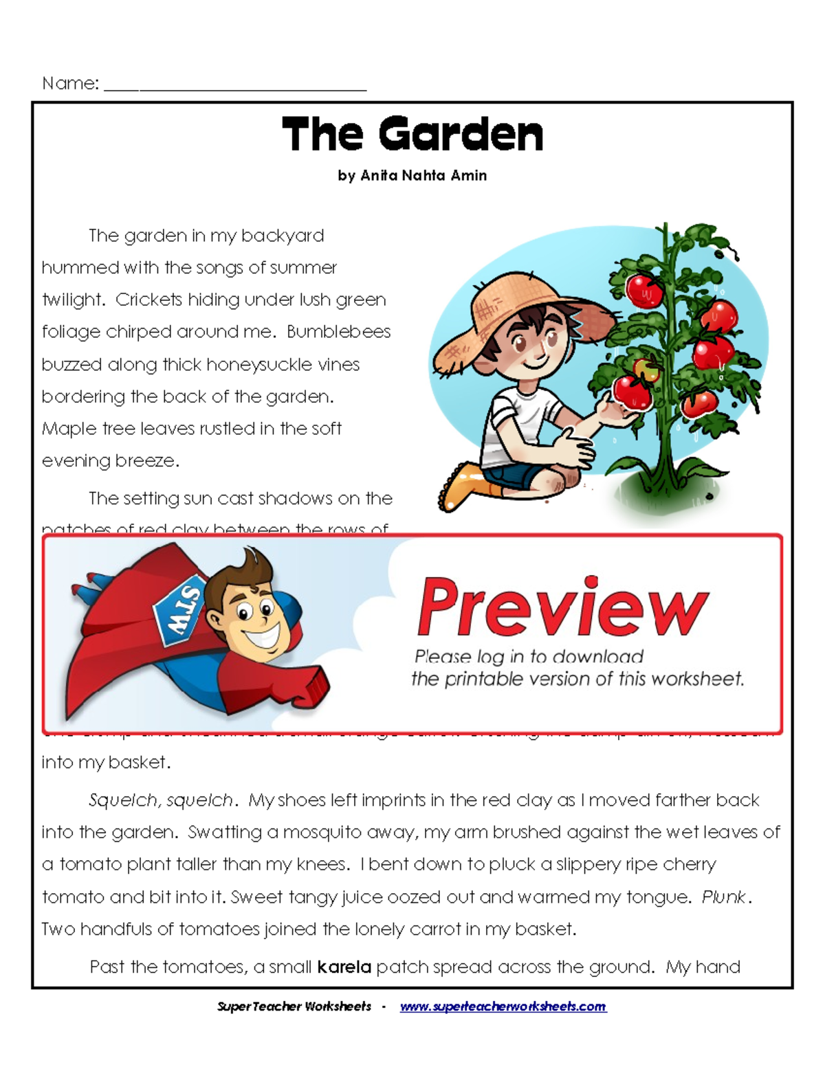 5th-the-garden - Practice excercises - Name ...