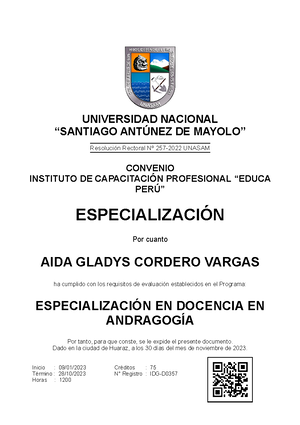 Certificado CEP Curso 154 - N° Registro: EP-0764- CENTRO DE CAPACITACIONES RP: 11332588 ...