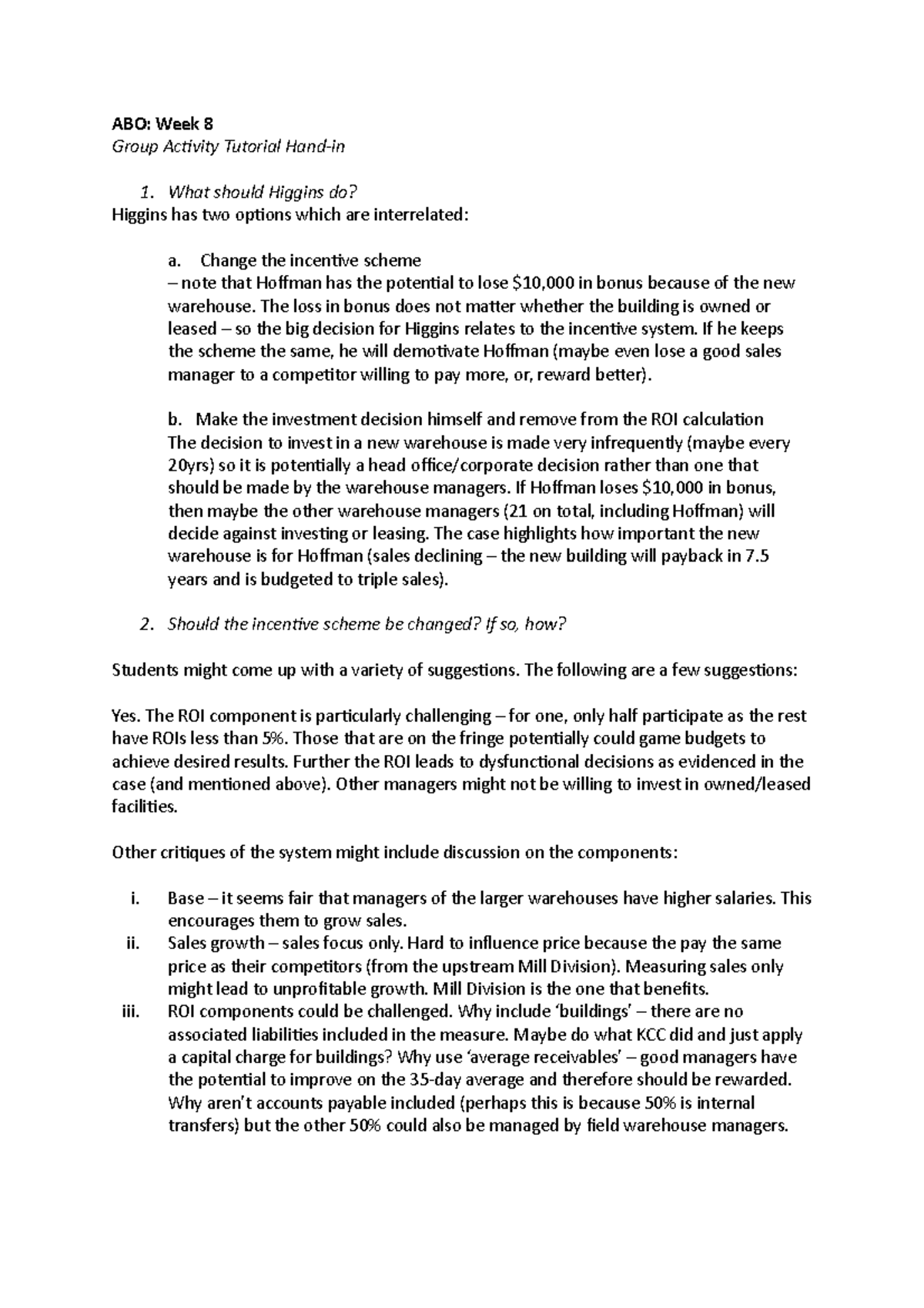 Week 8 - Group Activity Tutorial Hand-in - ABO: Week 8 Group Activity ...