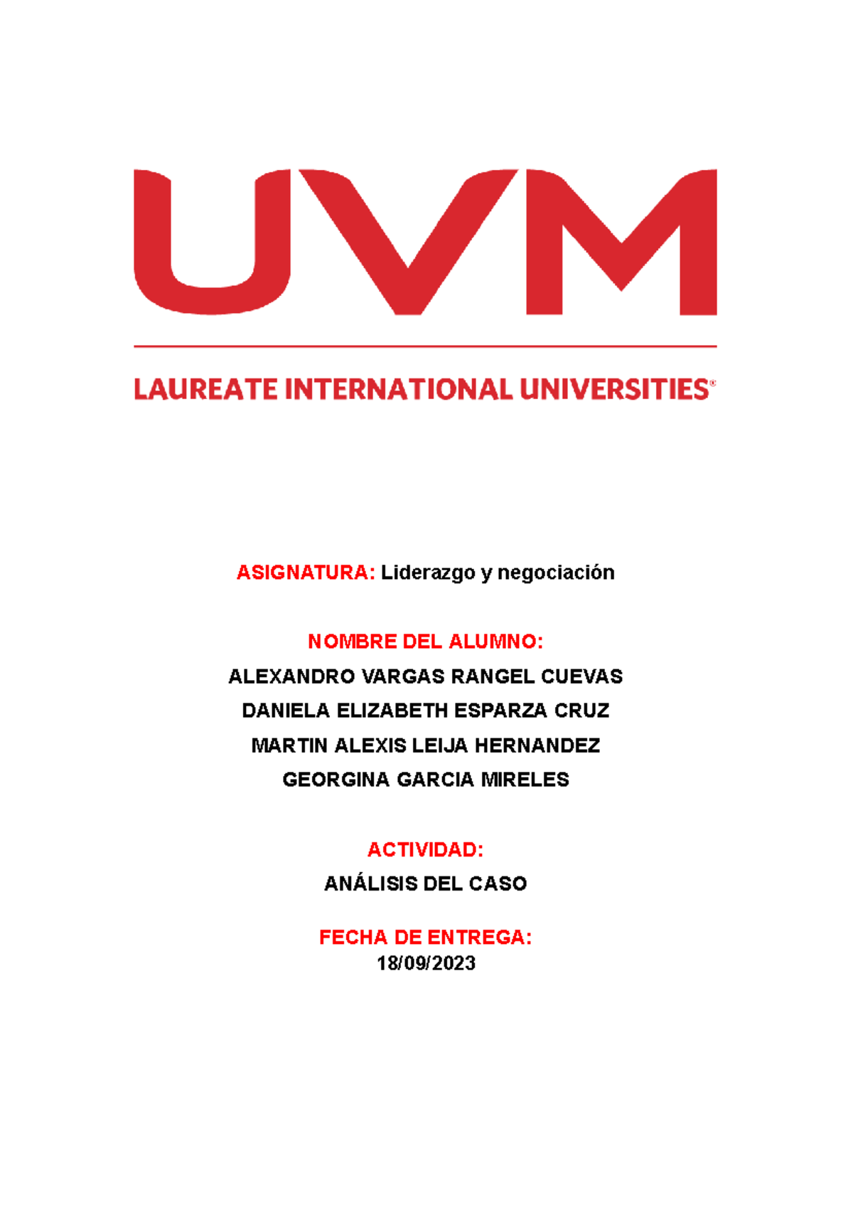 Act#6DEEC - hola - ASIGNATURA: Liderazgo y negociación NOMBRE DEL ...