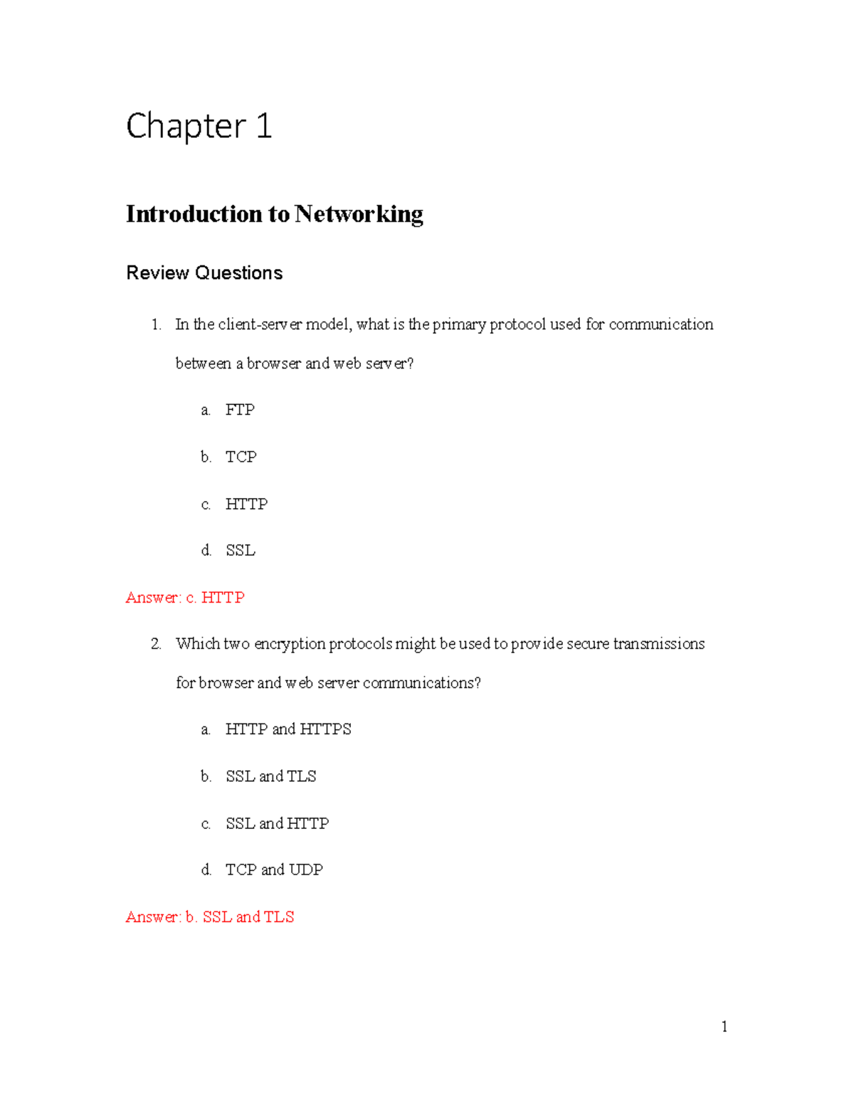 Network+ 8e Ch01 Solutions - Chapter 1 Introduction to Networking ...