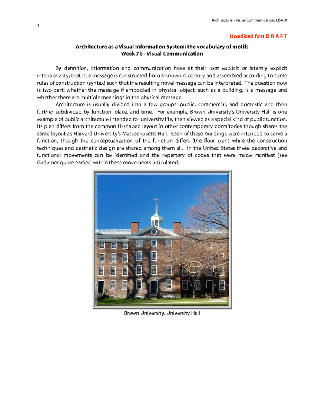 347068561 Architecture Notes Class pdf - Architecture as a Visual ...