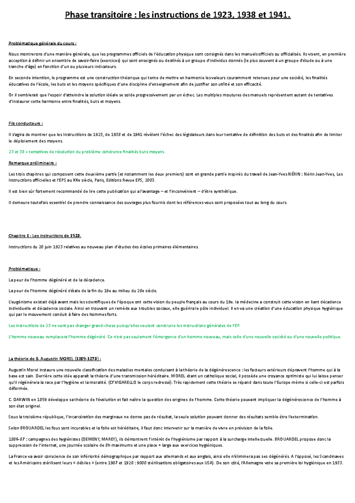 Partie II- Phase transitoire de l'EPS - Phase transitoire : les ...