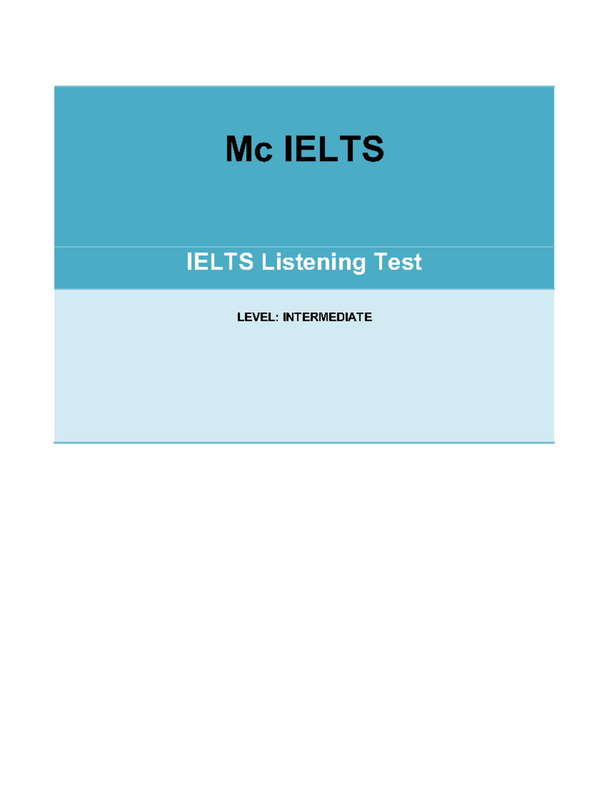 Listening TEST - kdjfkf - English B1.2 - Mc IELTS IELTS Listening Test ...