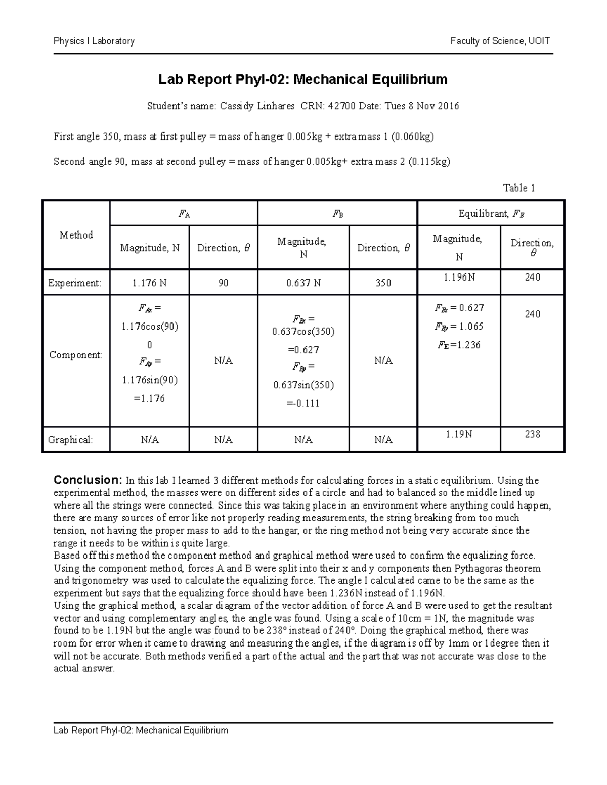 Physics Lab 2 - Lab 2 First Semester - Physics I Laboratory Faculty of ...